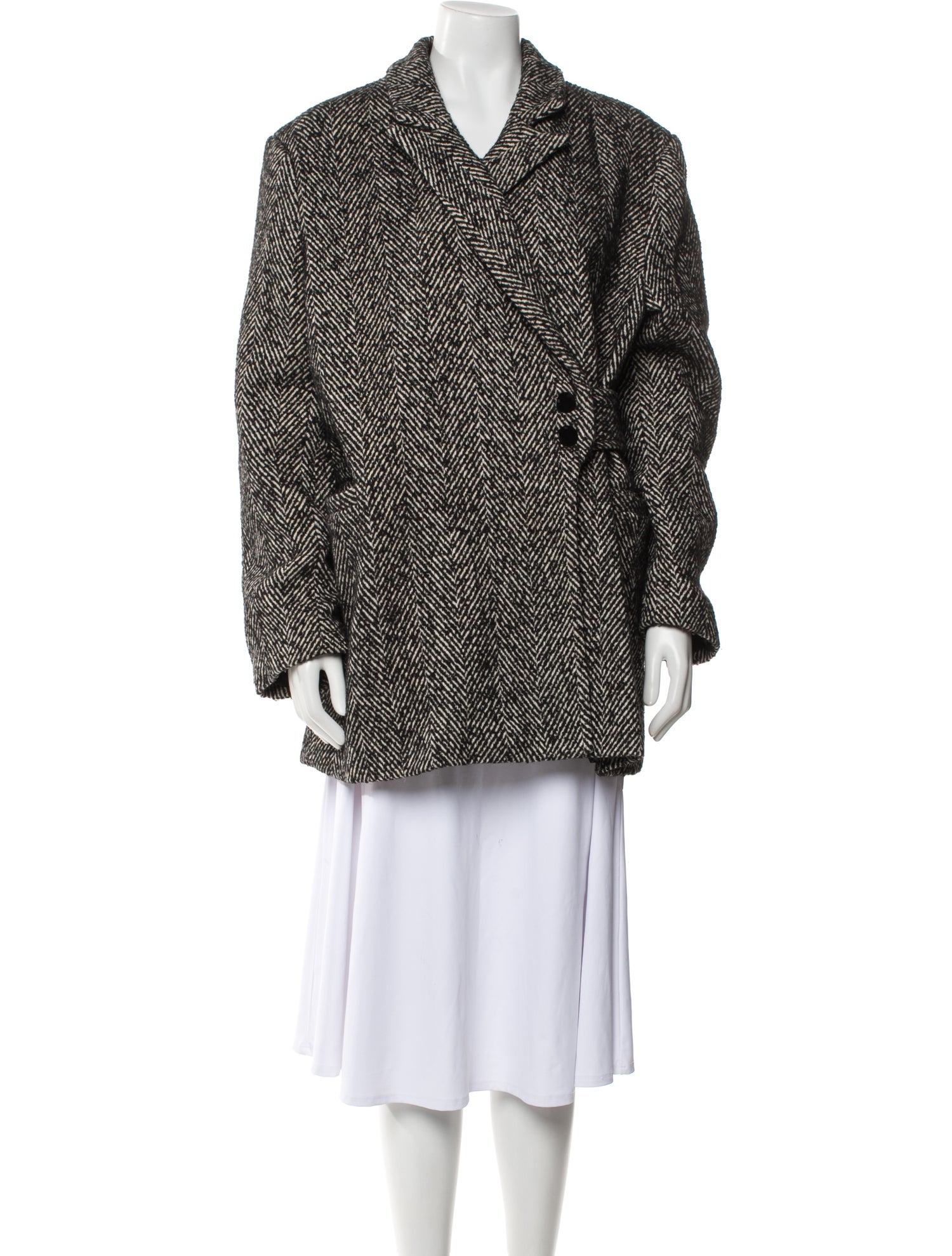 Ganni Tweed Pattern Jacket - Black Jackets, Clothing - WZG136499 | The ...