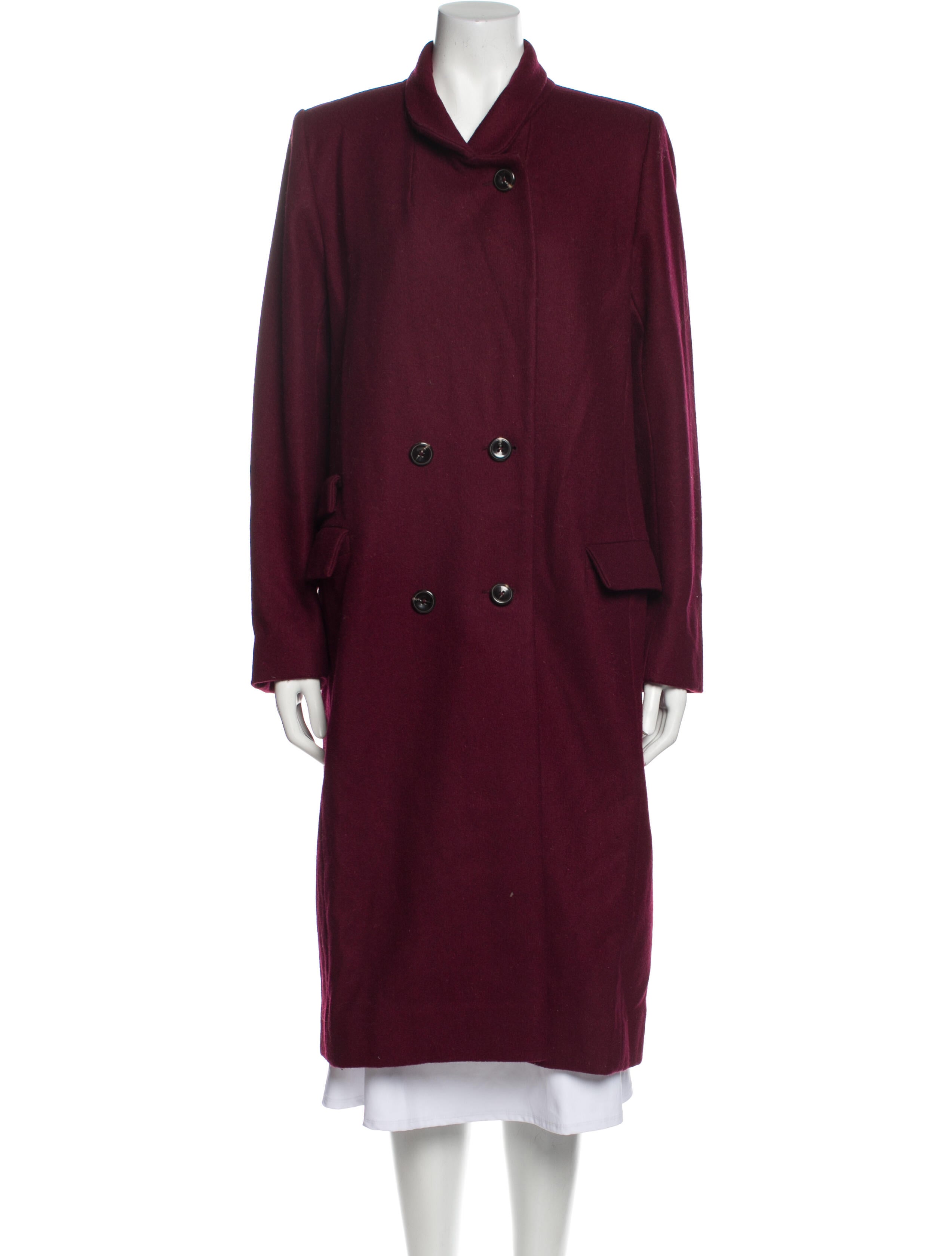 Ganni Trench Coat - Burgundy Coats, Clothing - WZG67953 | The RealReal