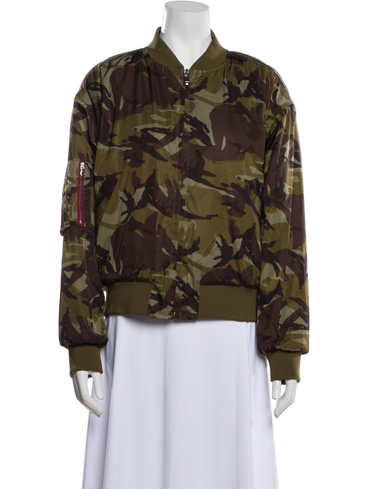 Ganni Camouflage Print Bomber Jacket - Green Jackets, Clothing ...