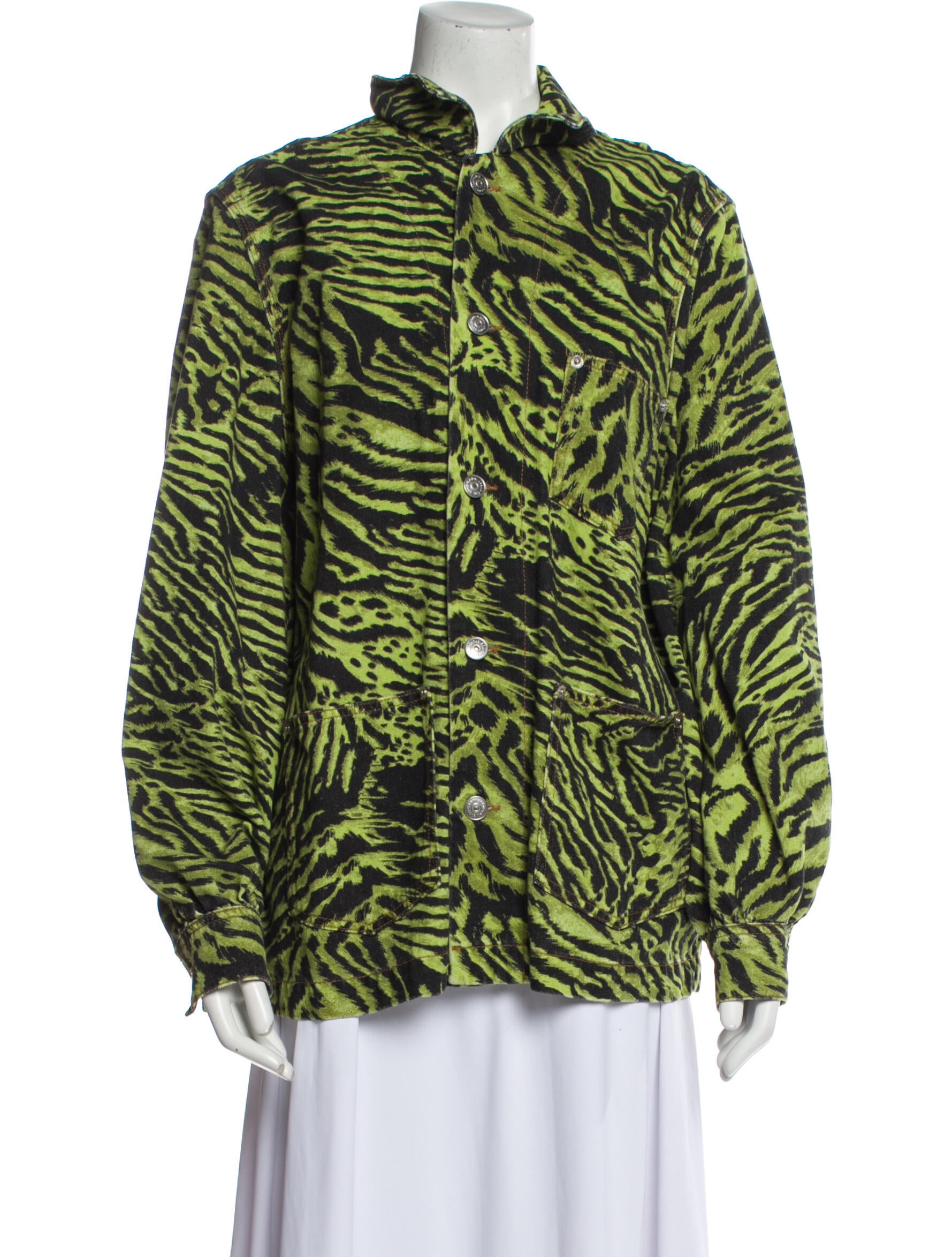 Ganni Animal Print Jacket - Green Jackets, Clothing - WZG75510 | The ...