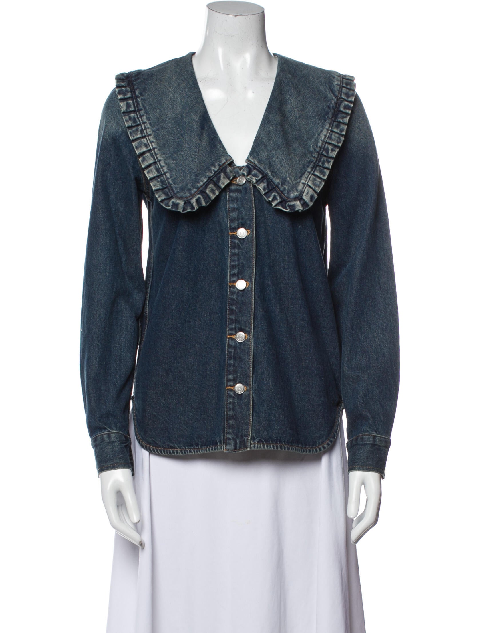 Ganni Denim Jacket - Blue Jackets, Clothing - WZG76138 | The RealReal