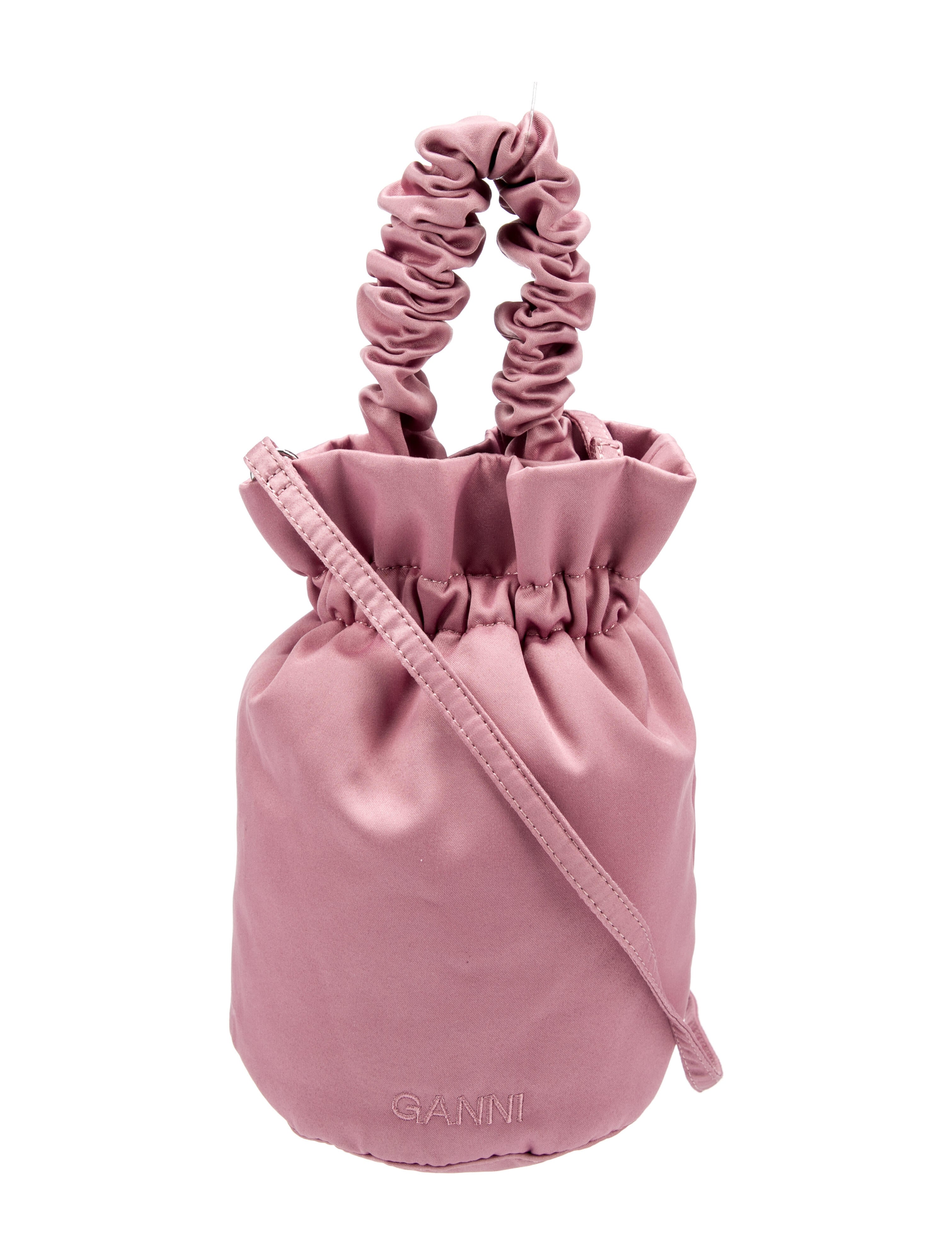 Ganni Satin Bucket Bag - Pink Bucket Bags, Handbags - WZG87424 | The ...