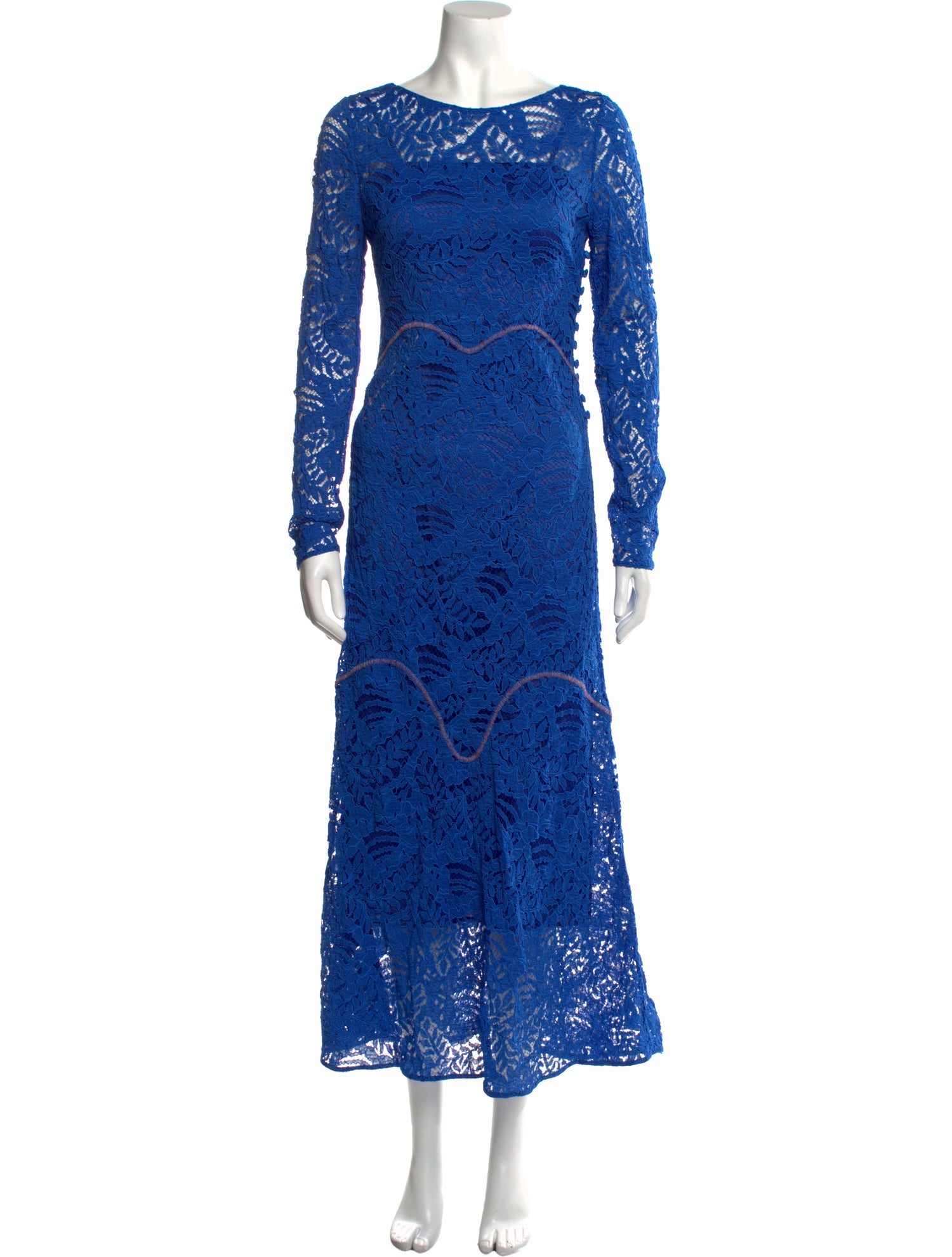 Marni Lace Pattern Long Dress w/ Tags - Blue Dresses, Clothing ...