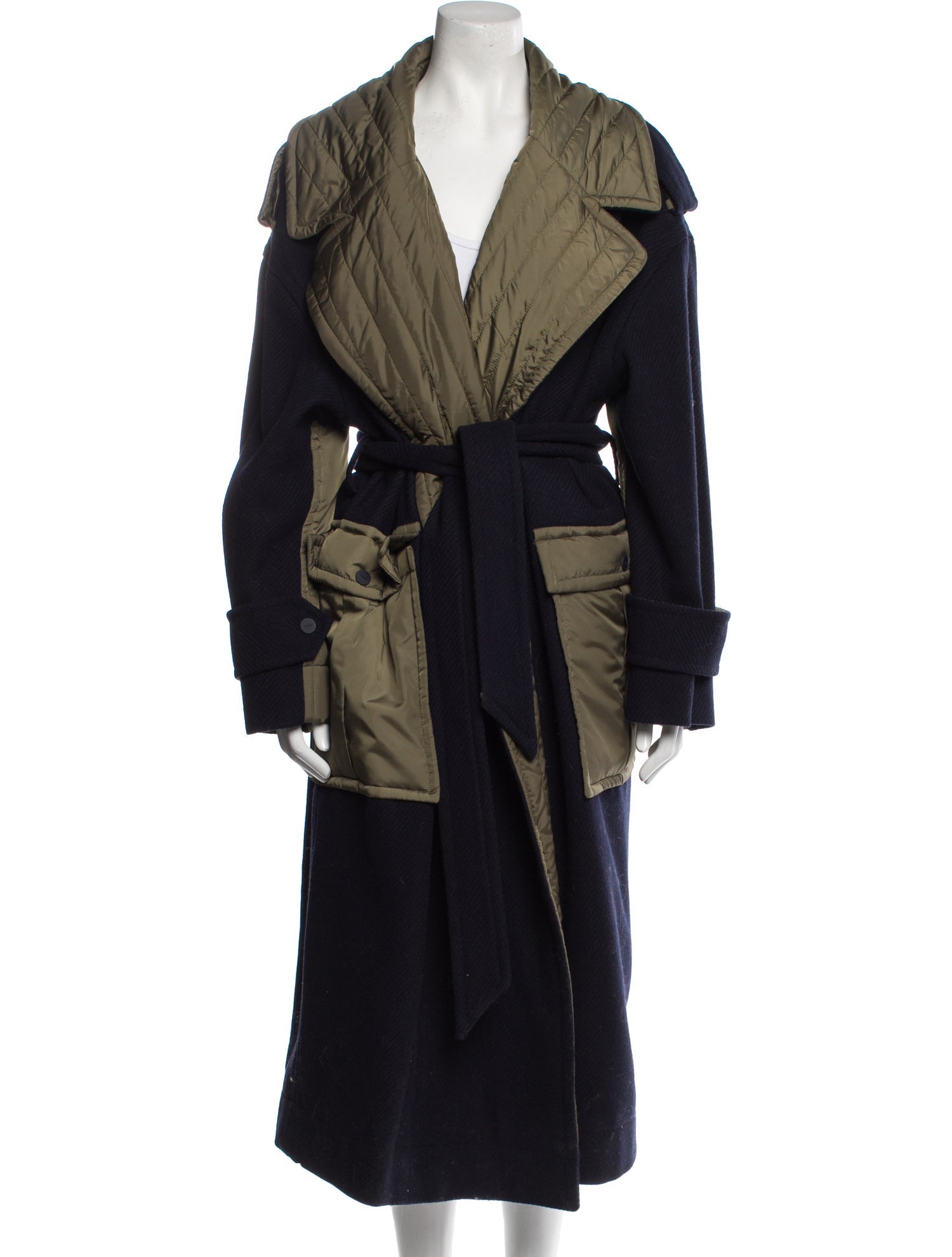 Ganni Trench Coat - Blue Coats, Clothing - WZG97672 | The RealReal