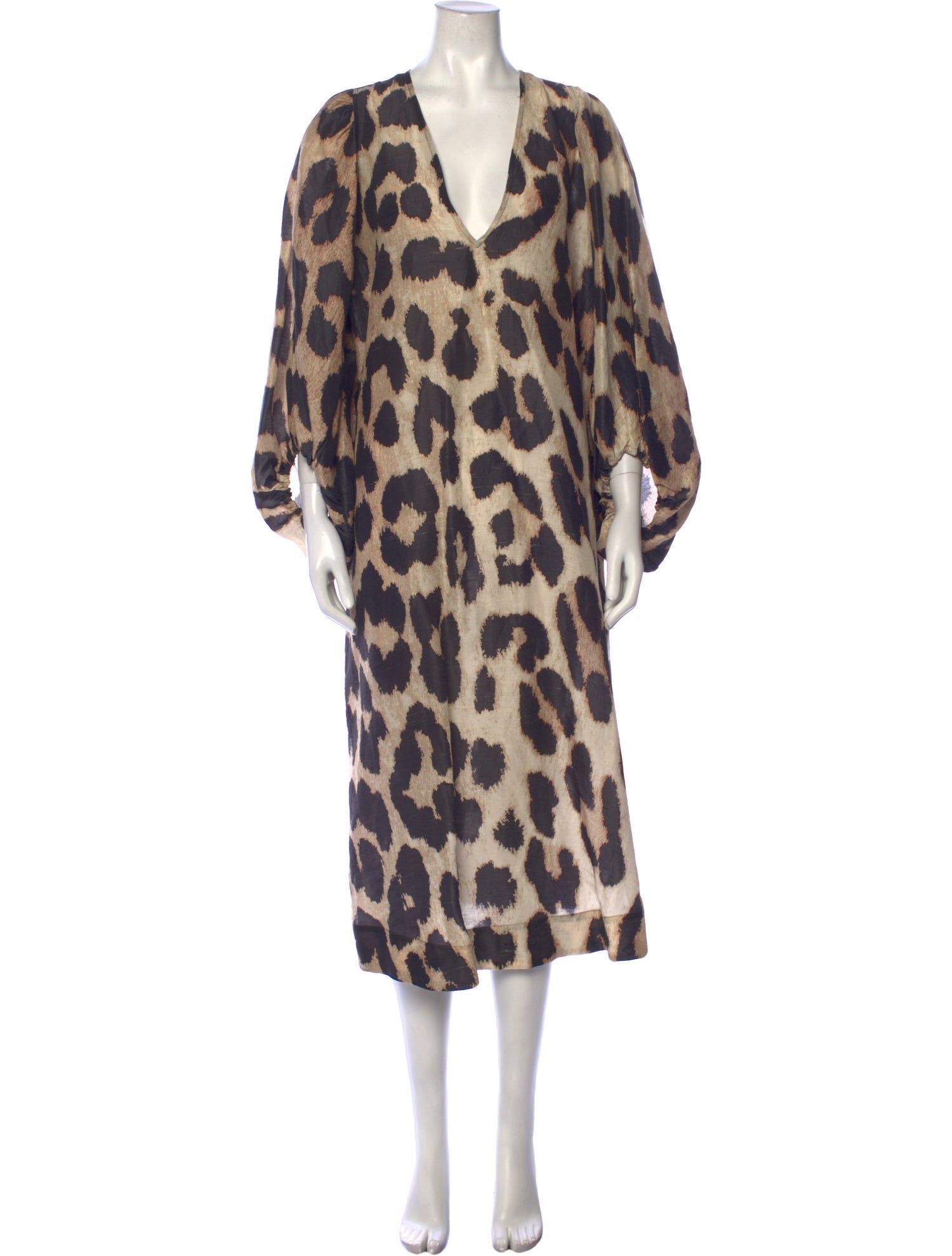 Ganni Animal Print Long Dress - Neutrals Dresses, Clothing - WZG98175 ...