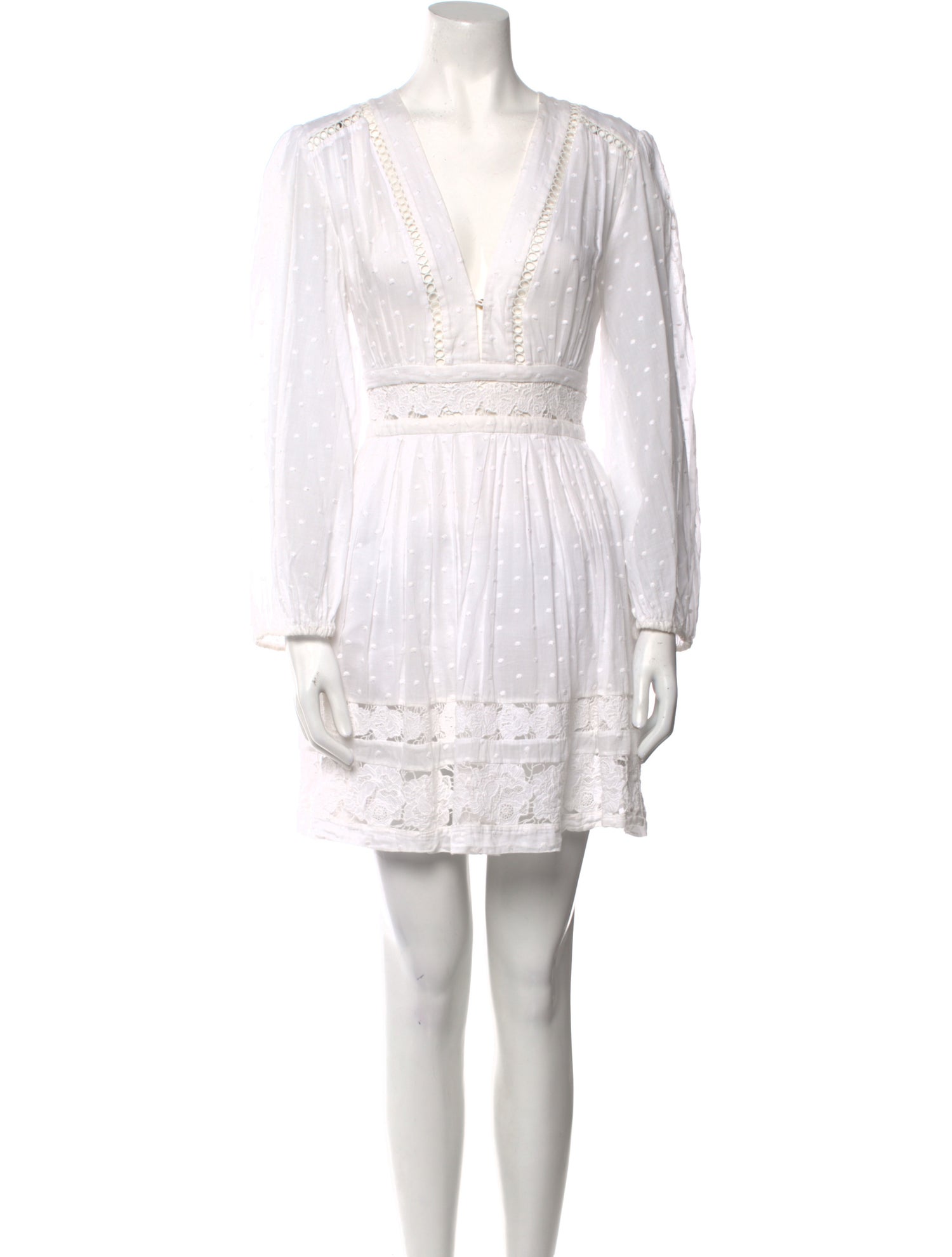 Zimmermann V-Neck Mini Dress - Neutrals Dresses, Clothing - WZI114194 ...