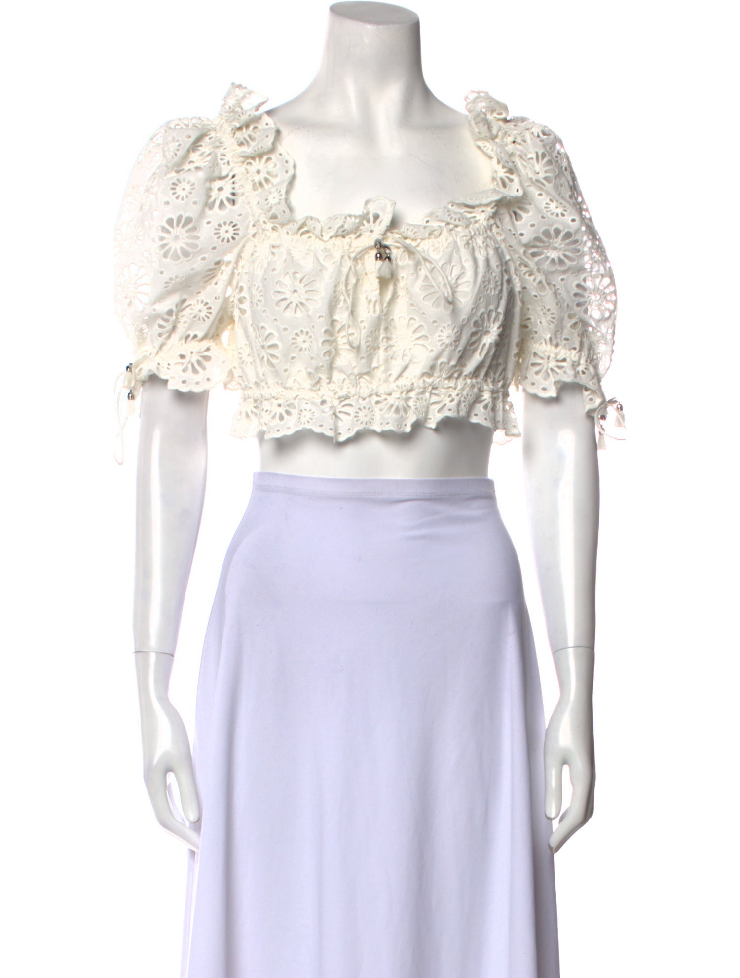 Self-Portrait V-Neck Sleeveless Crop Top - White Tops, Clothing ...