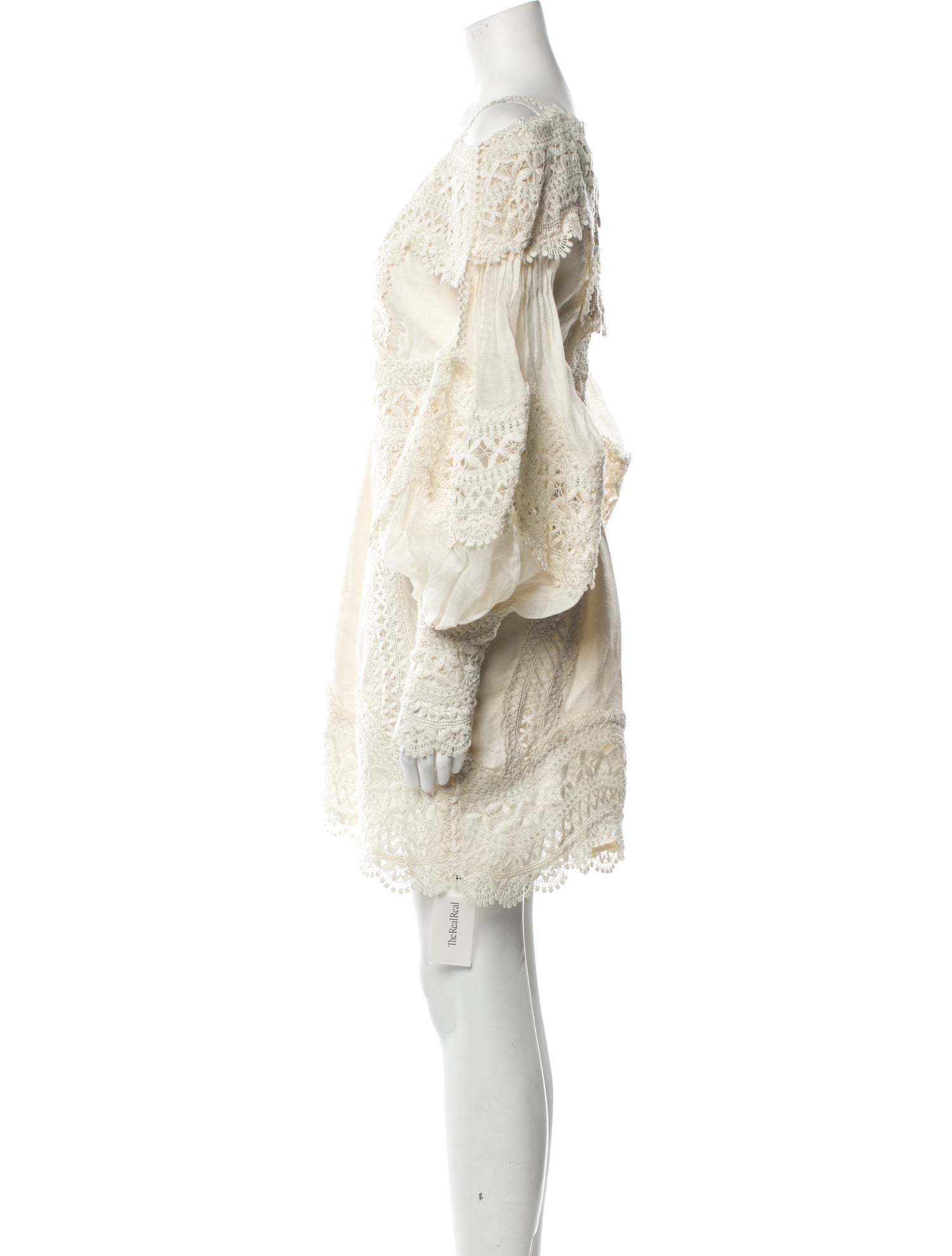 Zimmermann V-Neck Mini Dress - Neutrals Dresses, Clothing - WZI123323 ...