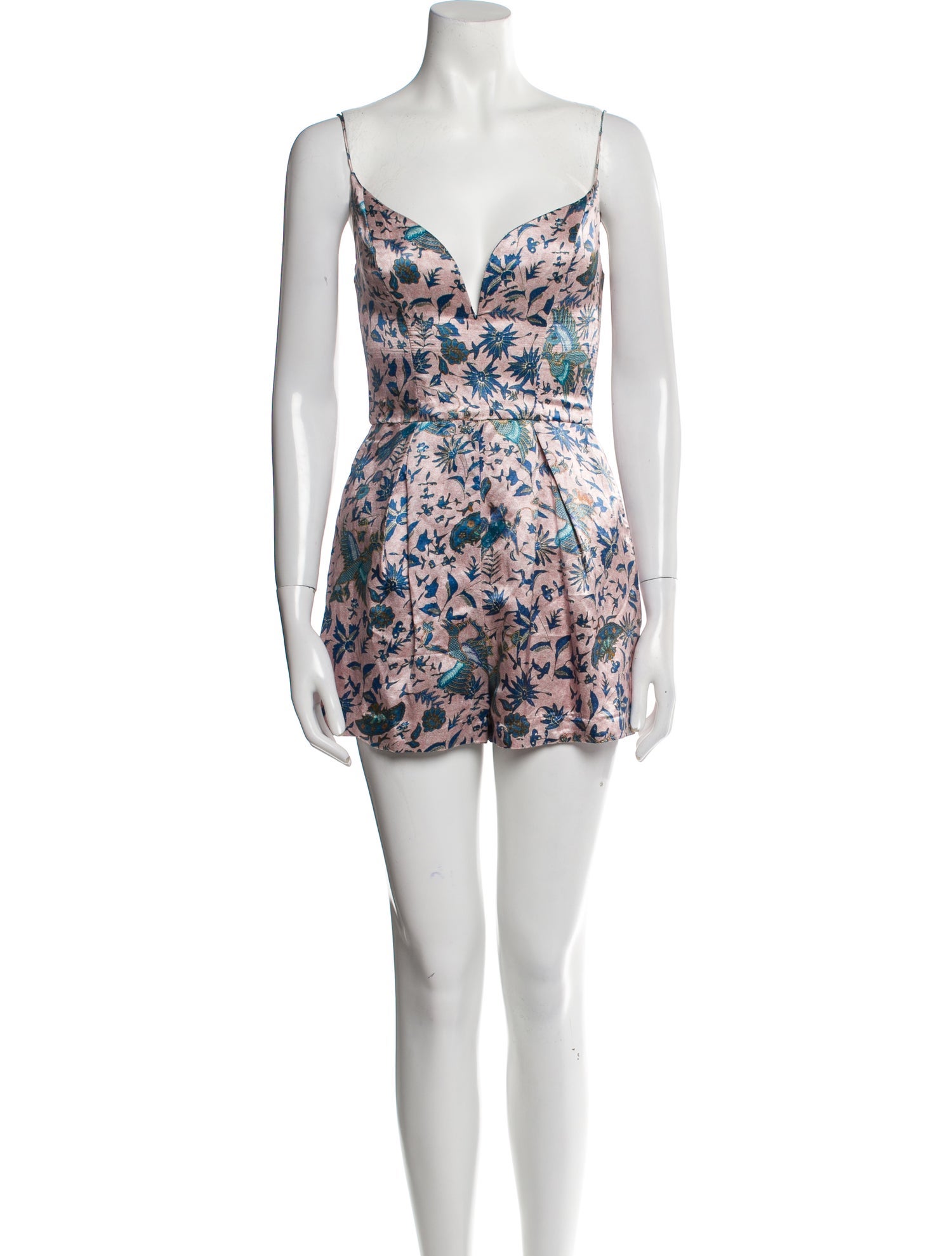 Emilio Pucci Printed V-Neck Romper - Green, 13" Rise Jumpsuits and ...