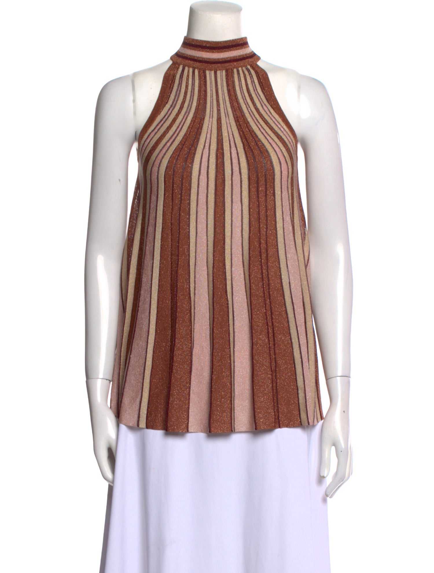 Zimmermann Striped Mock Neck Blouse - Neutrals Tops, Clothing - WZI130362 | The RealReal