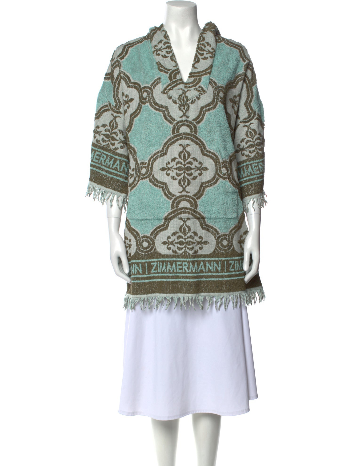 Zimmermann Paisley Print V-Neck Tunic - Blue Tops, Clothing - WZI139159 ...