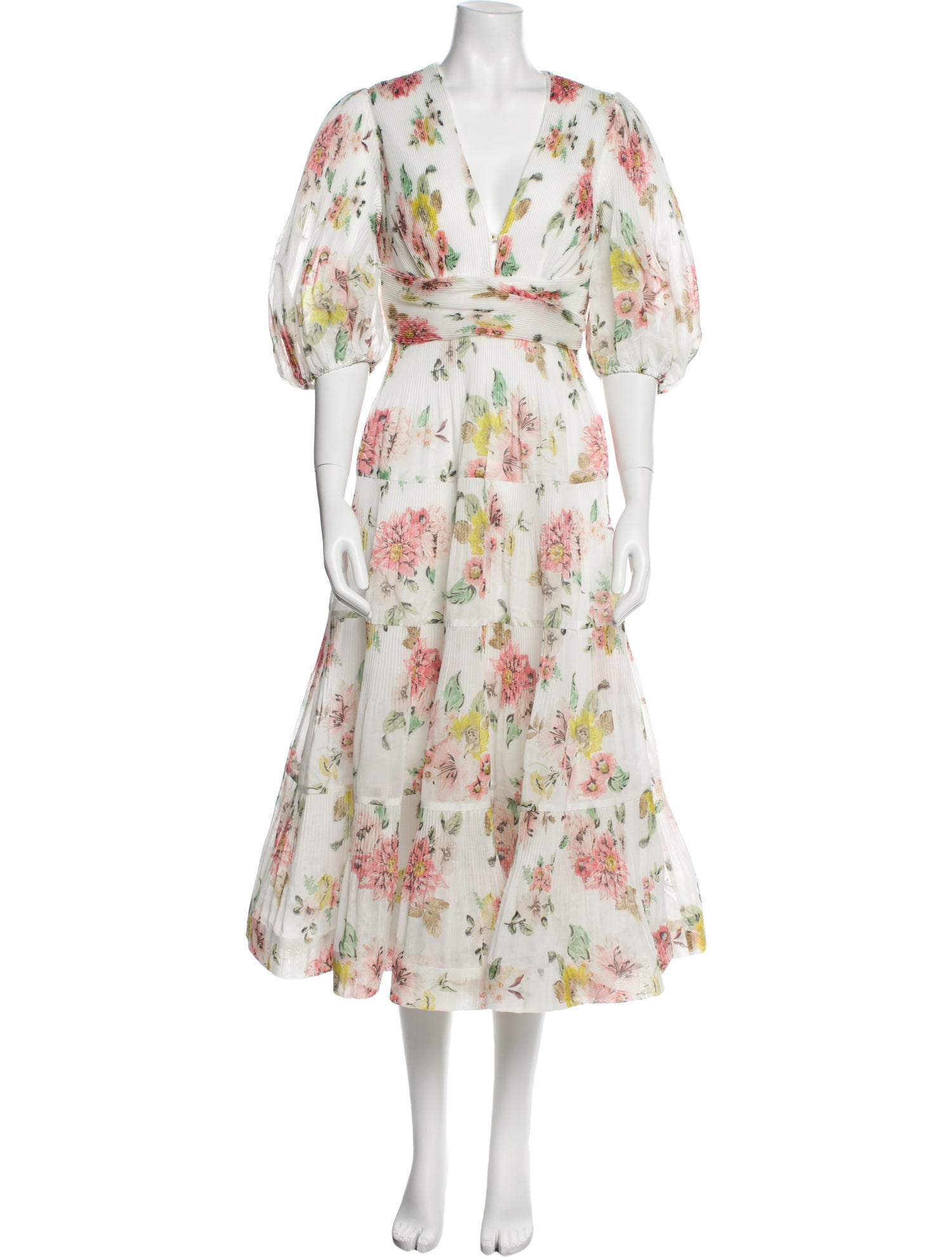 Zimmermann Floral Print Long Dress w/ Tags - White Dresses, Clothing ...