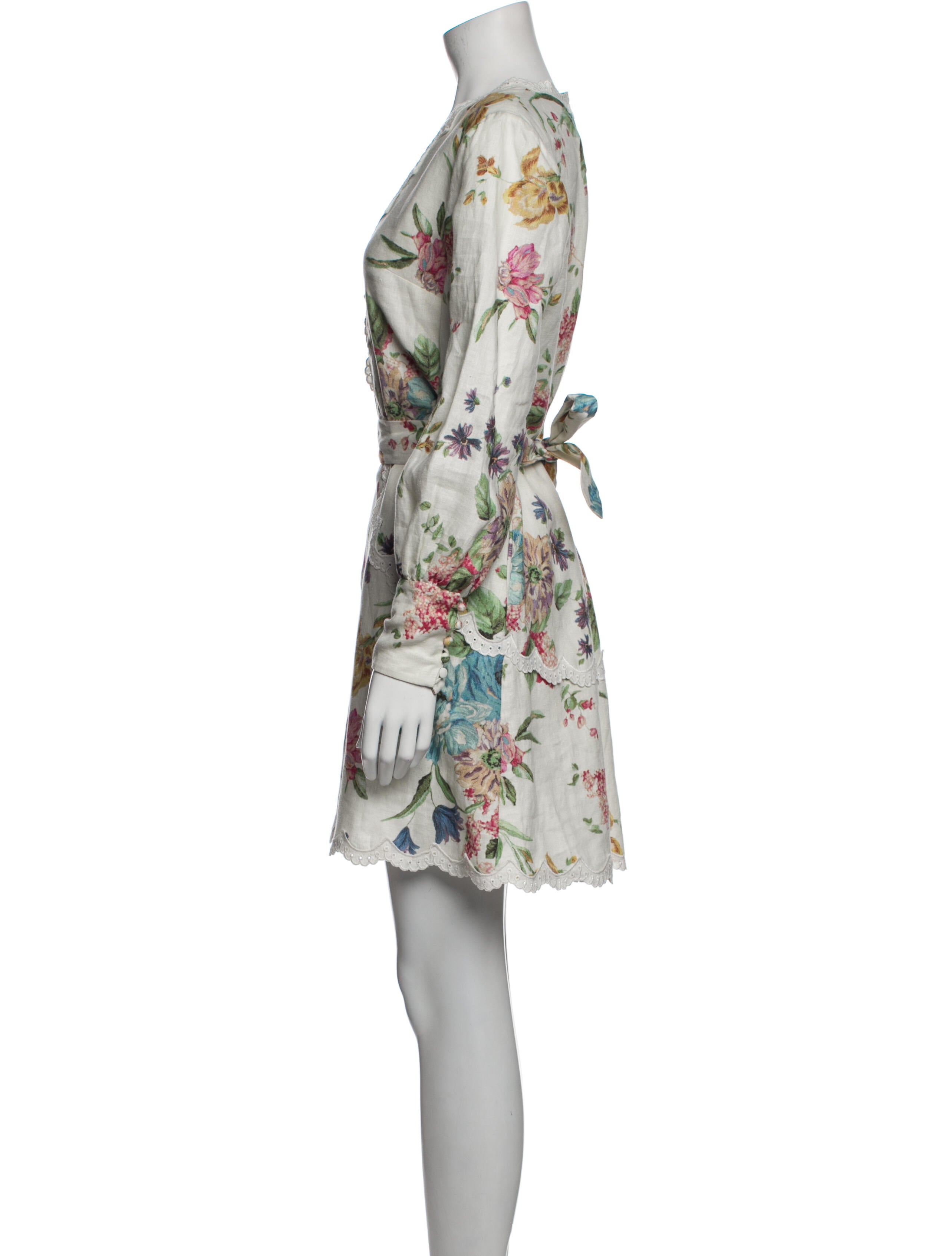 Zimmermann Floral Hummingbird-Embroidered Mini Dress Mini Dress ...