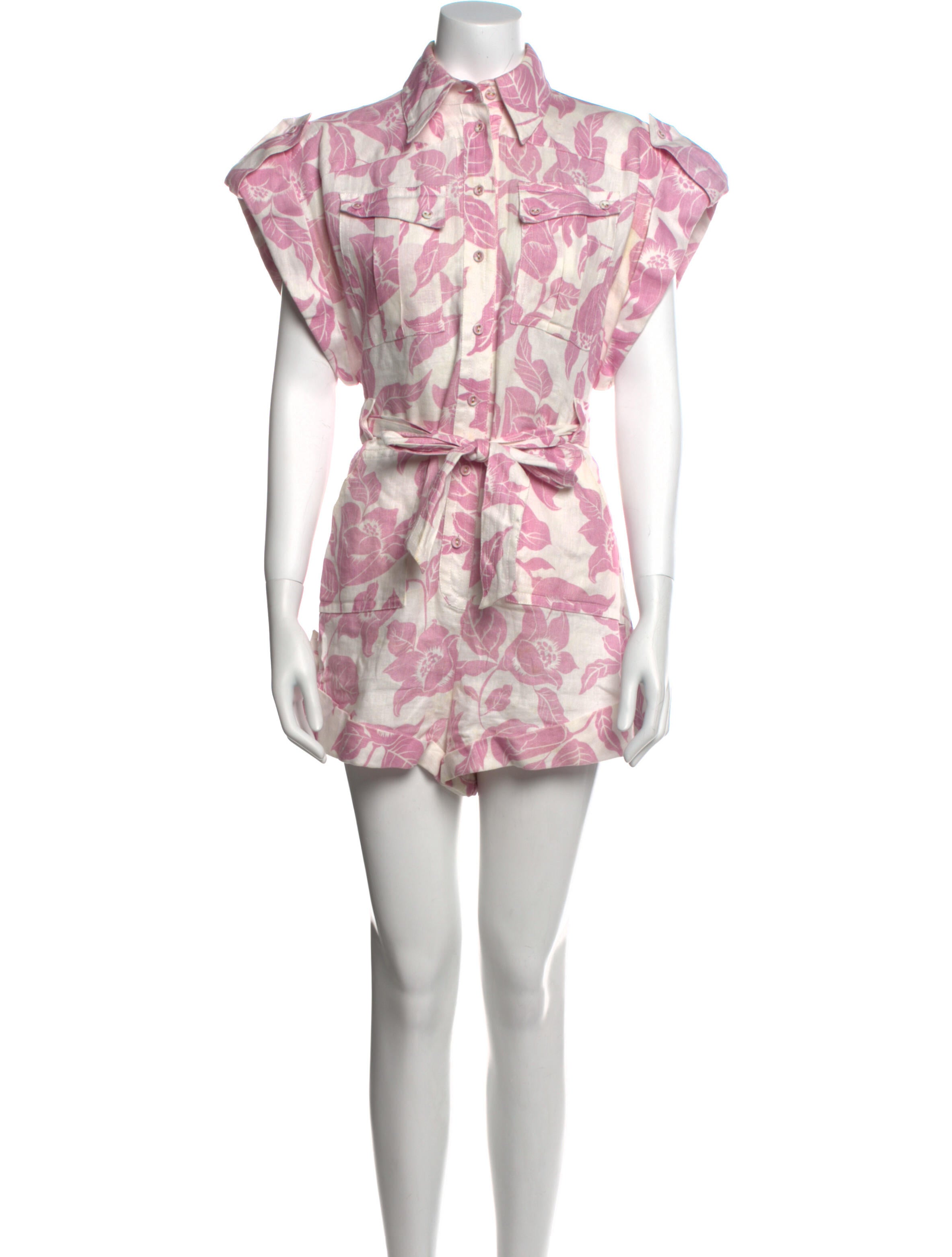 Zimmermann Printed Romper - Pink, 14.25" Rise Jumpsuits and Rompers ...