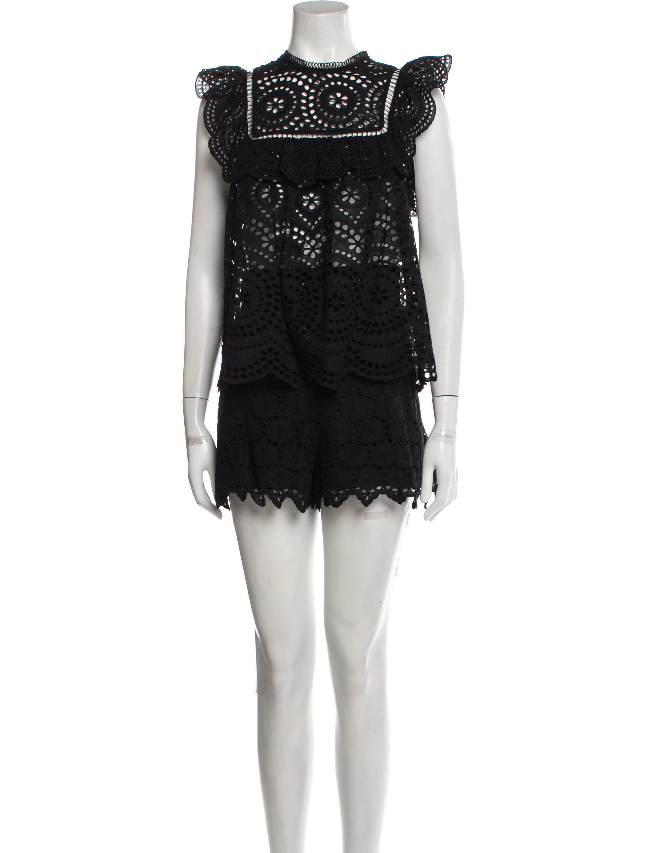 Zimmermann Ruffle Embellishment Short Set - White, 13.5" Rise Suits and ...