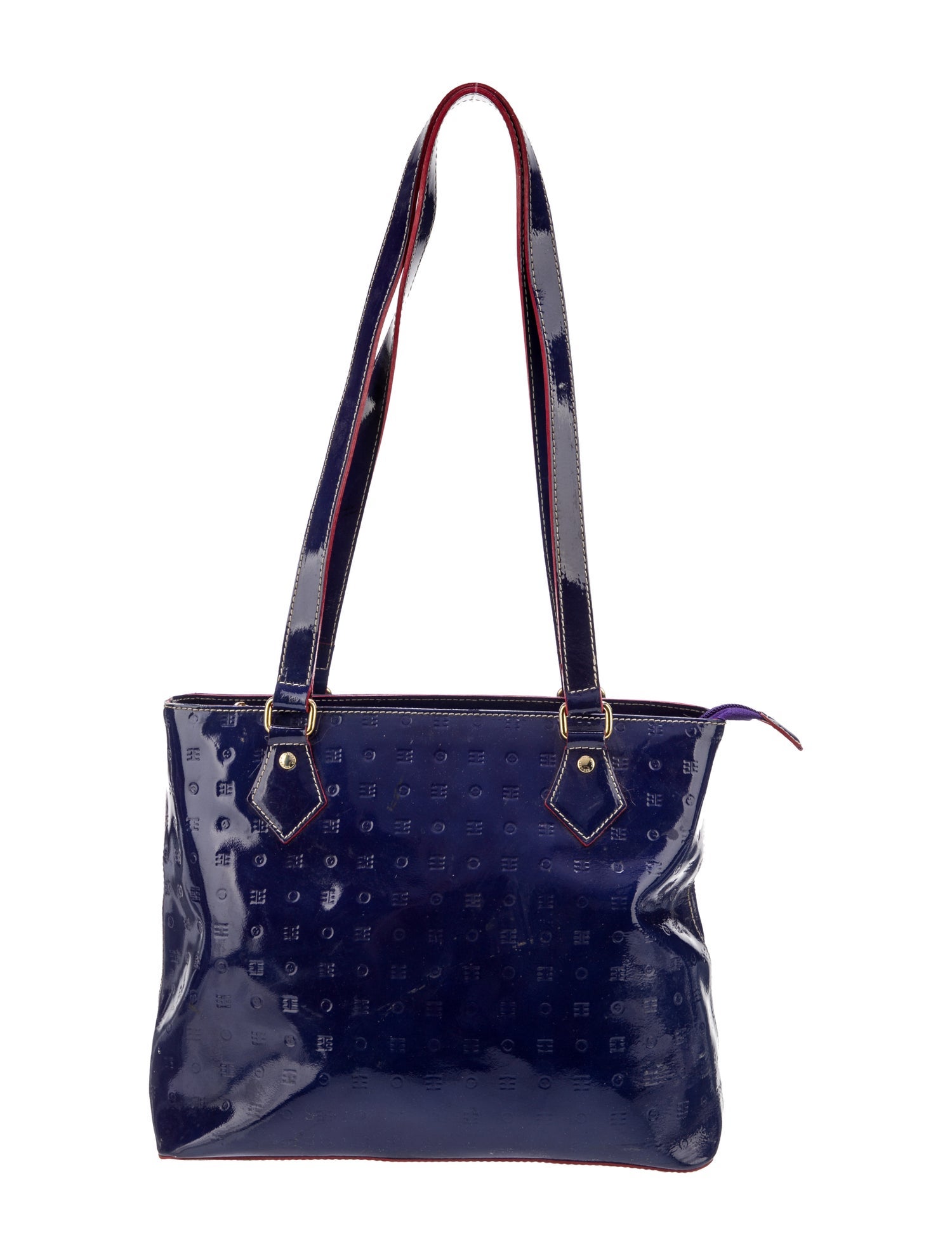 Arcadia Logo Patent Leather Shoulder Bag - Blue Shoulder Bags, Handbags ...
