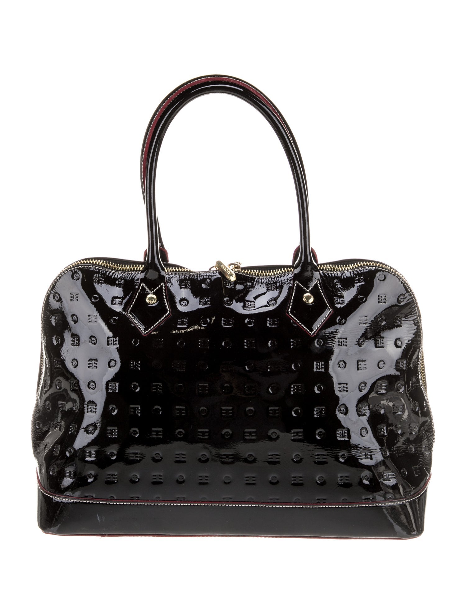 Arcadia Patent Leather Top Handle Bag - Black Handle Bags, Handbags ...