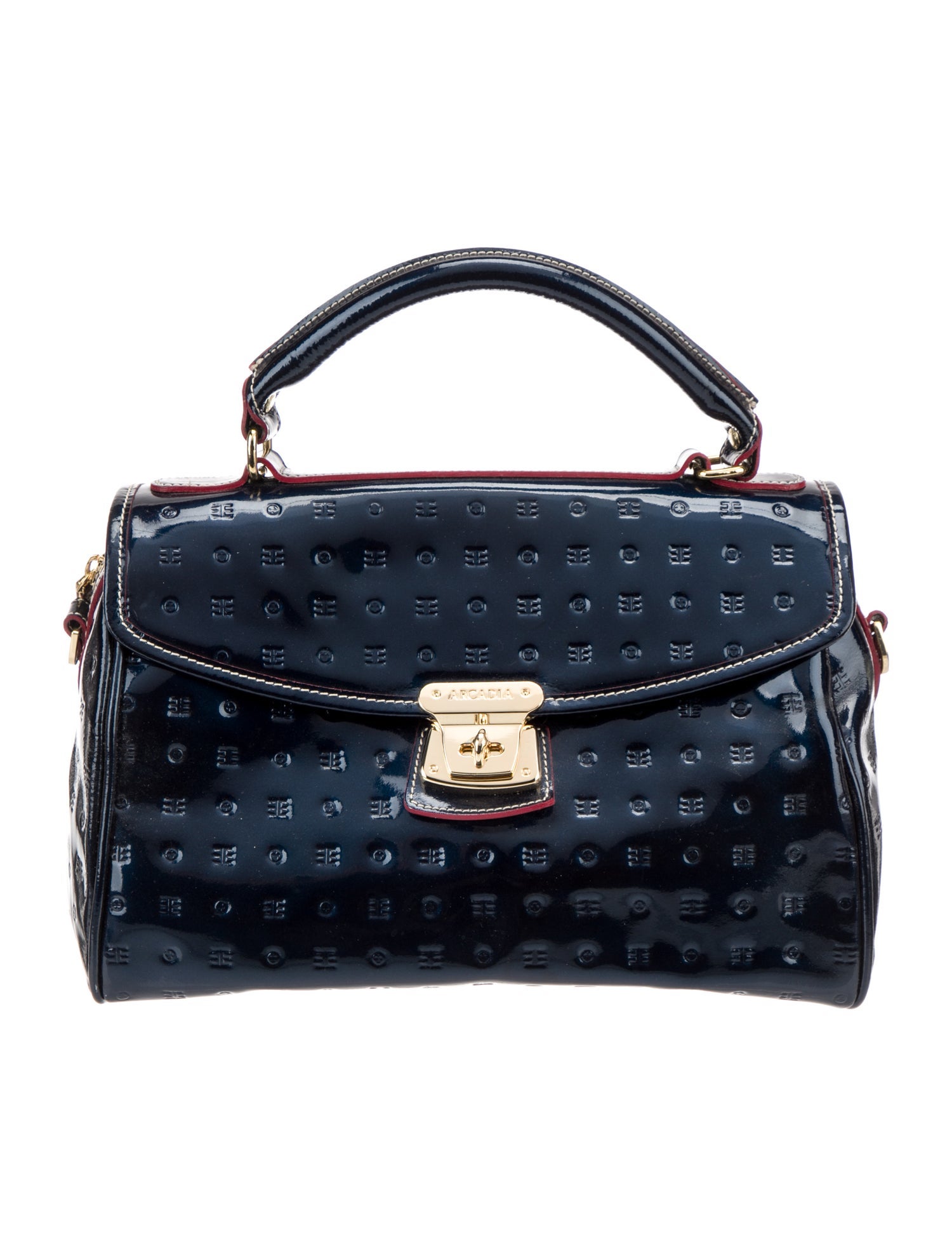 Arcadia Patent Leather Top Handle Bag - Blue Handle Bags, Handbags ...