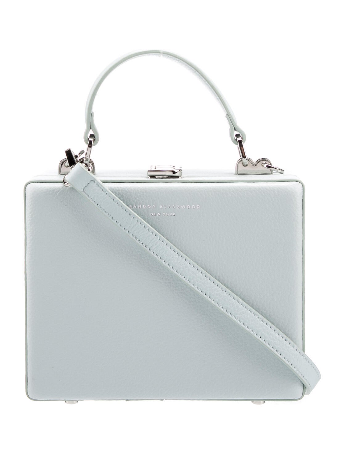 Brandon Blackwood Grained Leather Kendrick Trunk - Blue Handle Bags ...