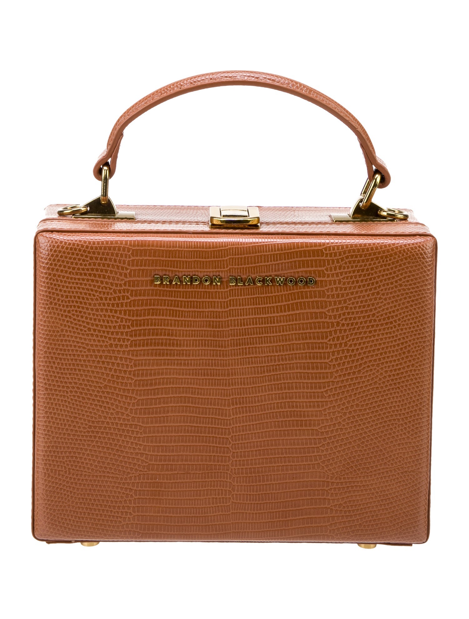 Brandon Blackwood Leather Animal Print Box Handbag - Brown Handle Bags ...