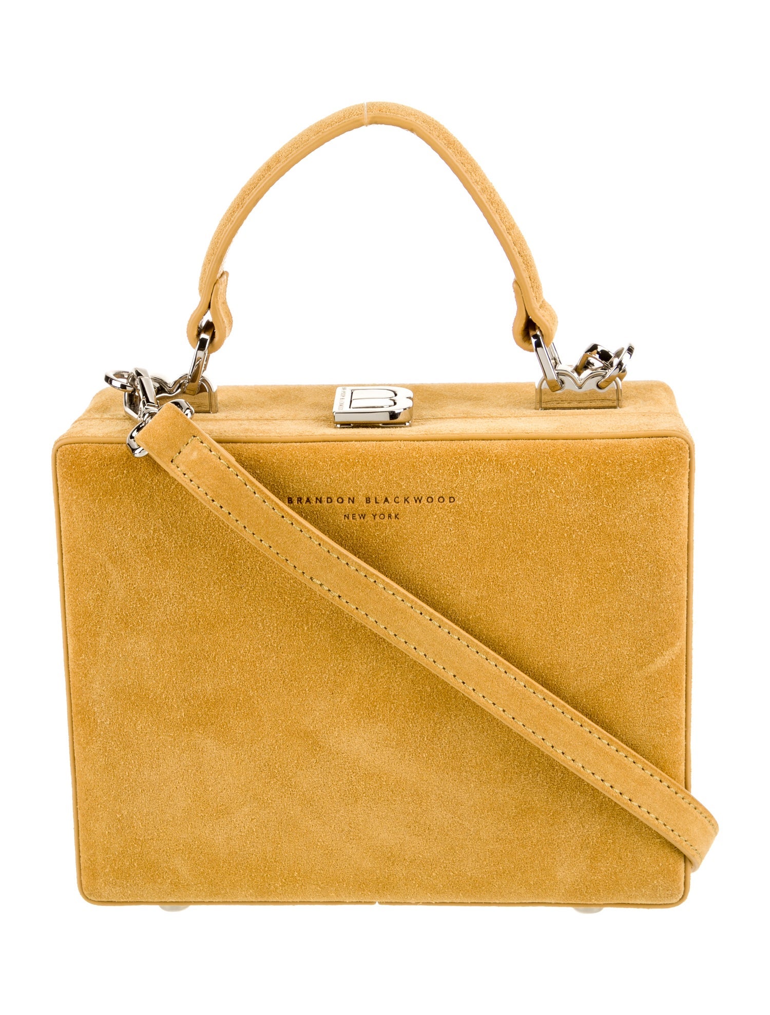Brandon Blackwood Suede Top Handle Bag w/ Tags - Yellow Handle Bags ...