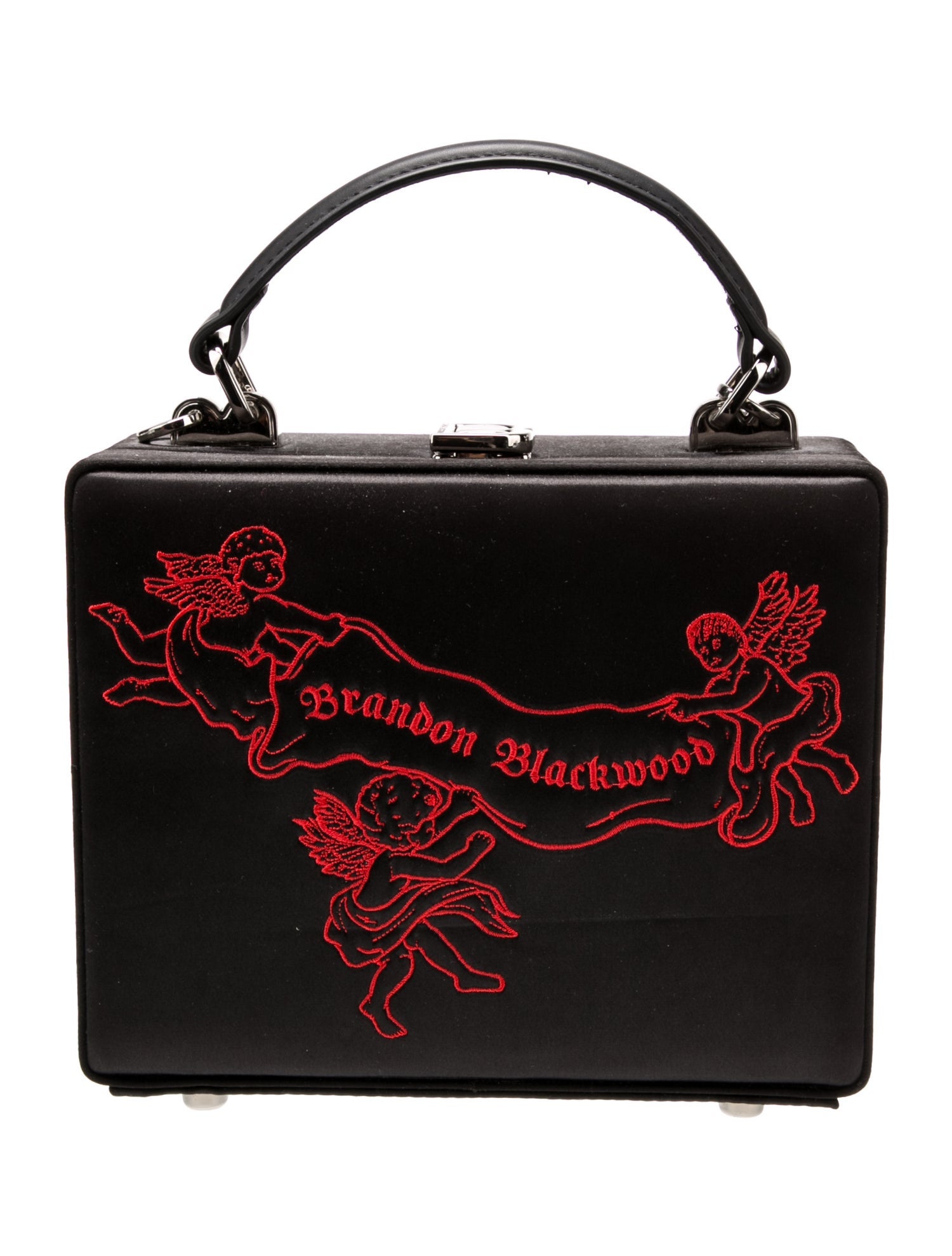 Brandon Blackwood Satin Top Handle Bag - Black Handle Bags, Handbags ...