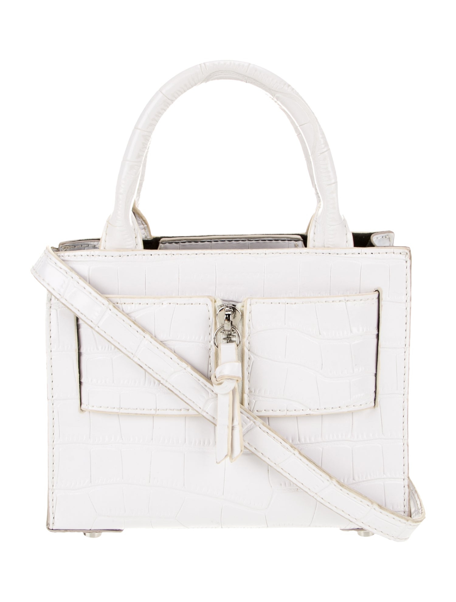 Brandon Blackwood Embossed Leather Top Handle Bag - White Handle Bags ...