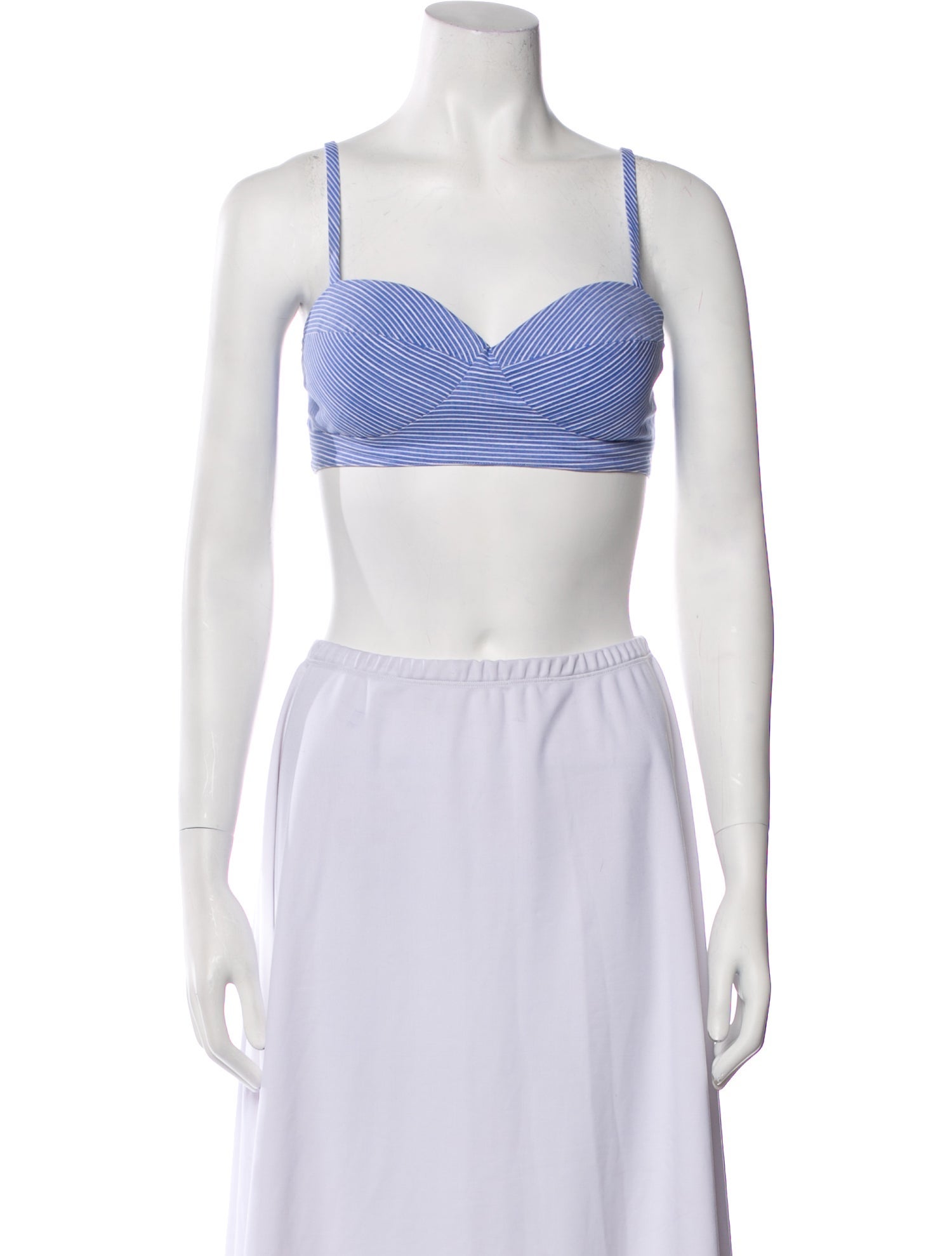 Favorite Daughter Striped Square Neckline Crop Top - Blue Tops ...