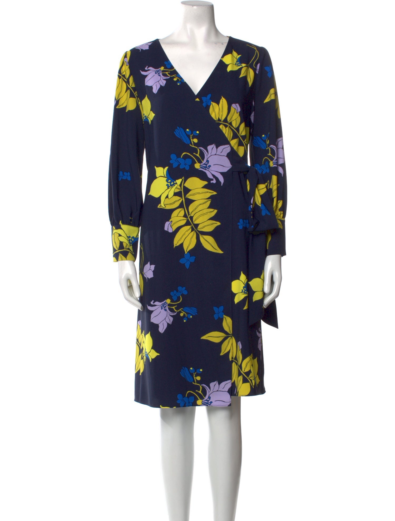 Halogen Floral Print Knee-Length Dress - Blue Dresses, Clothing ...