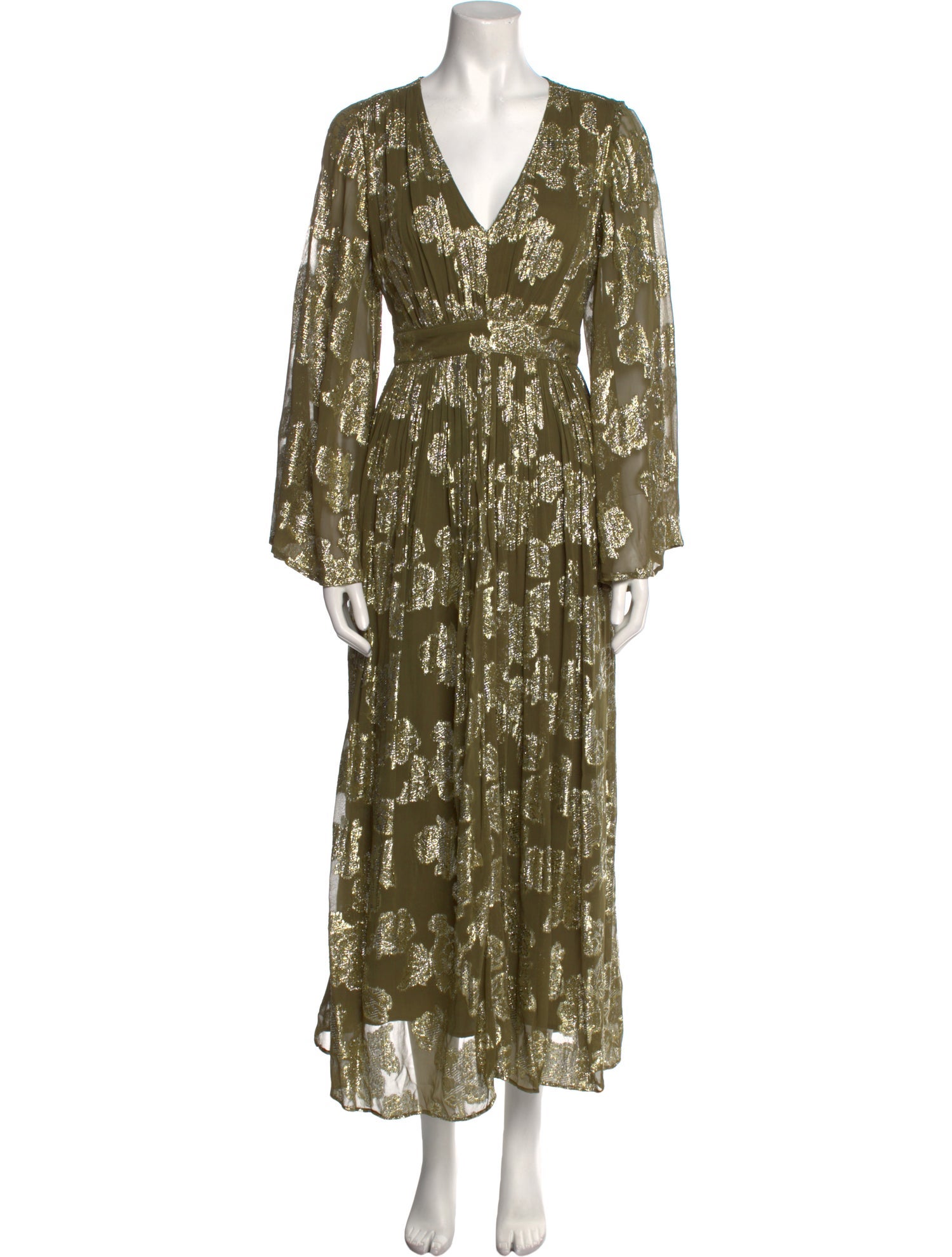 MILLE Printed Long Dress - Green Dresses, Clothing - XMEIL21767 | The ...