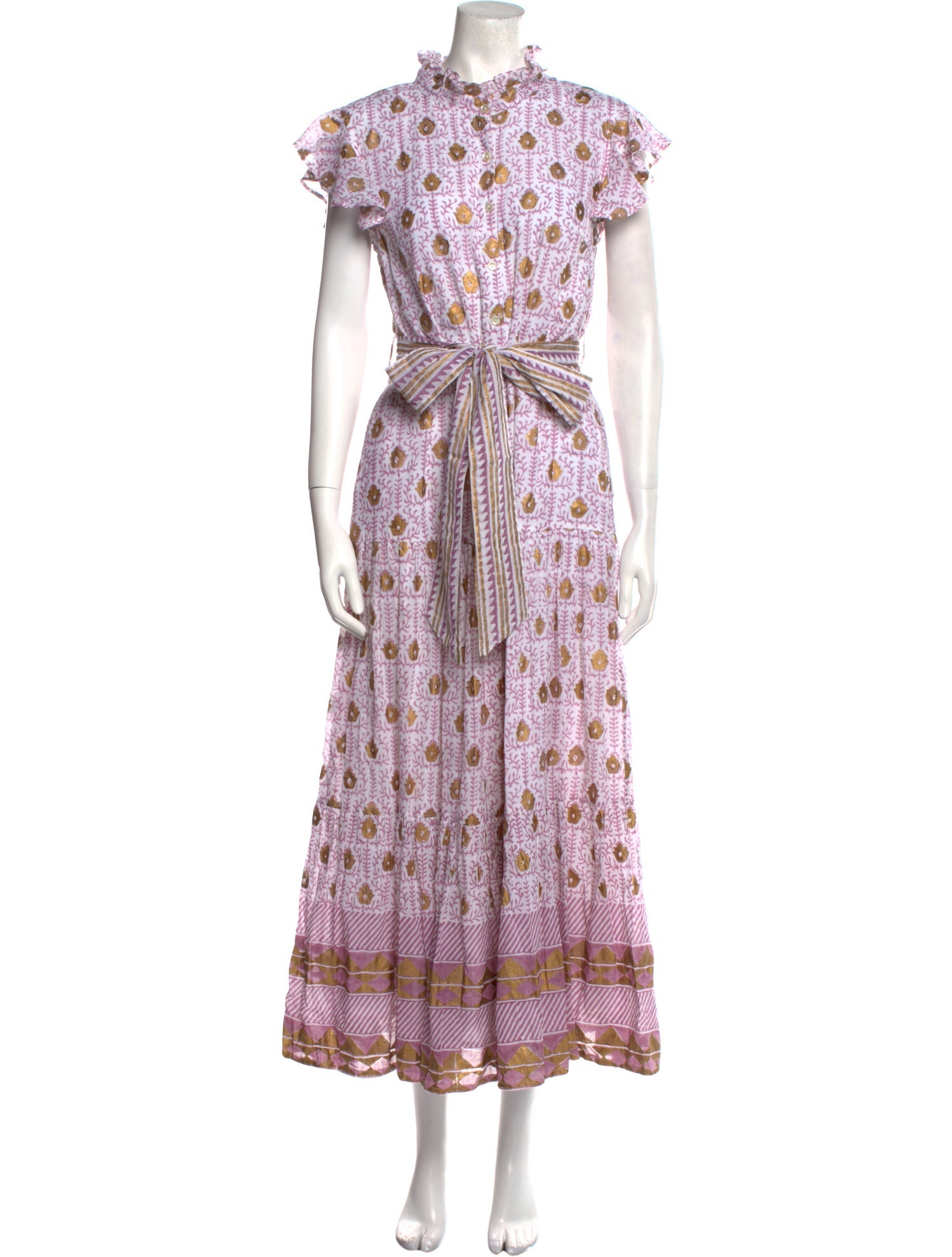 Oliphant Printed Long Dress - Pink Dresses, Clothing - XOTLN20159 | The ...