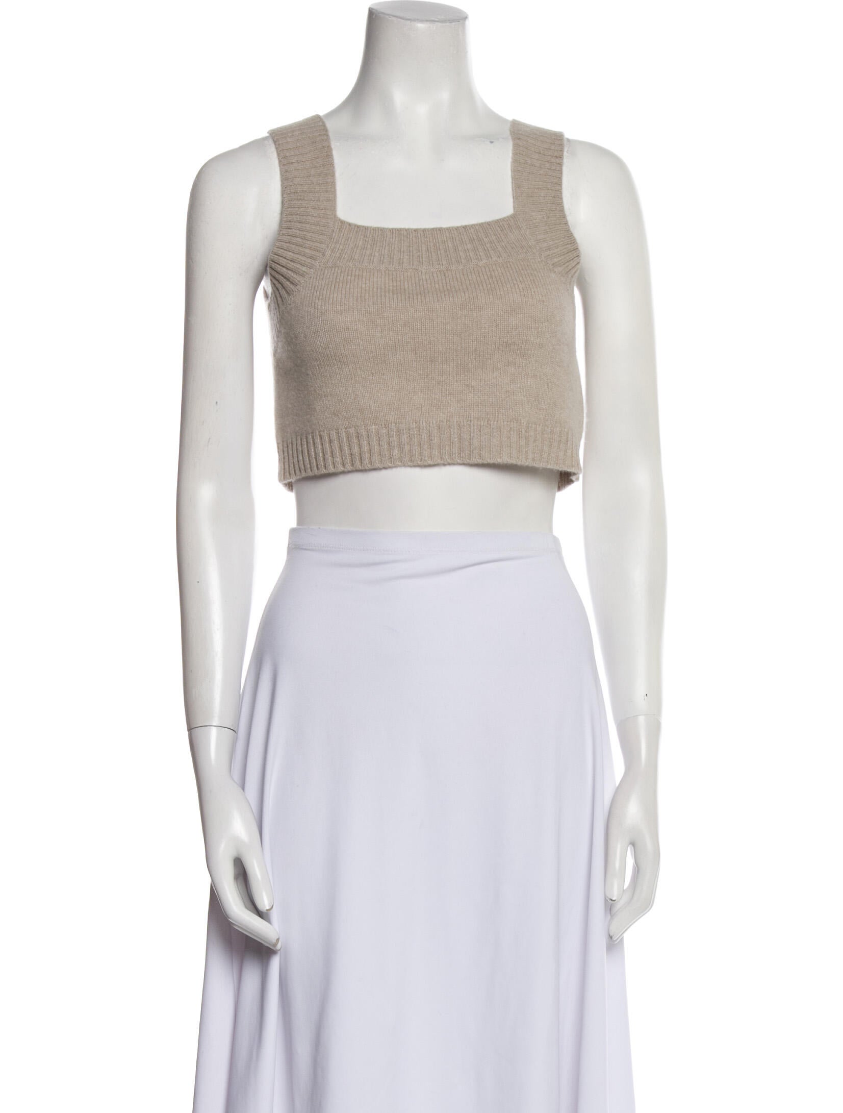 Lisa Yang Cashmere Square Neckline Crop Top - Neutrals Tops, Clothing ...