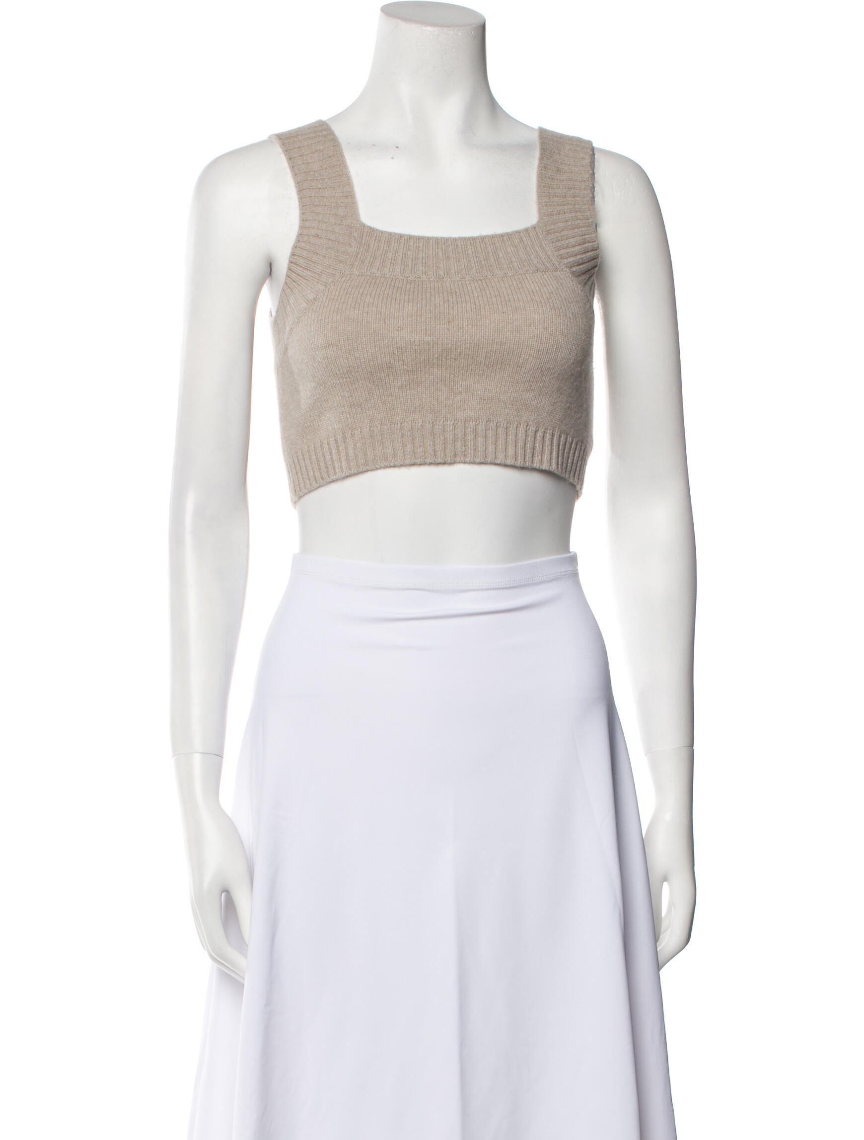 Lisa Yang Cashmere Square Neckline Crop Top - Blue Tops, Clothing ...