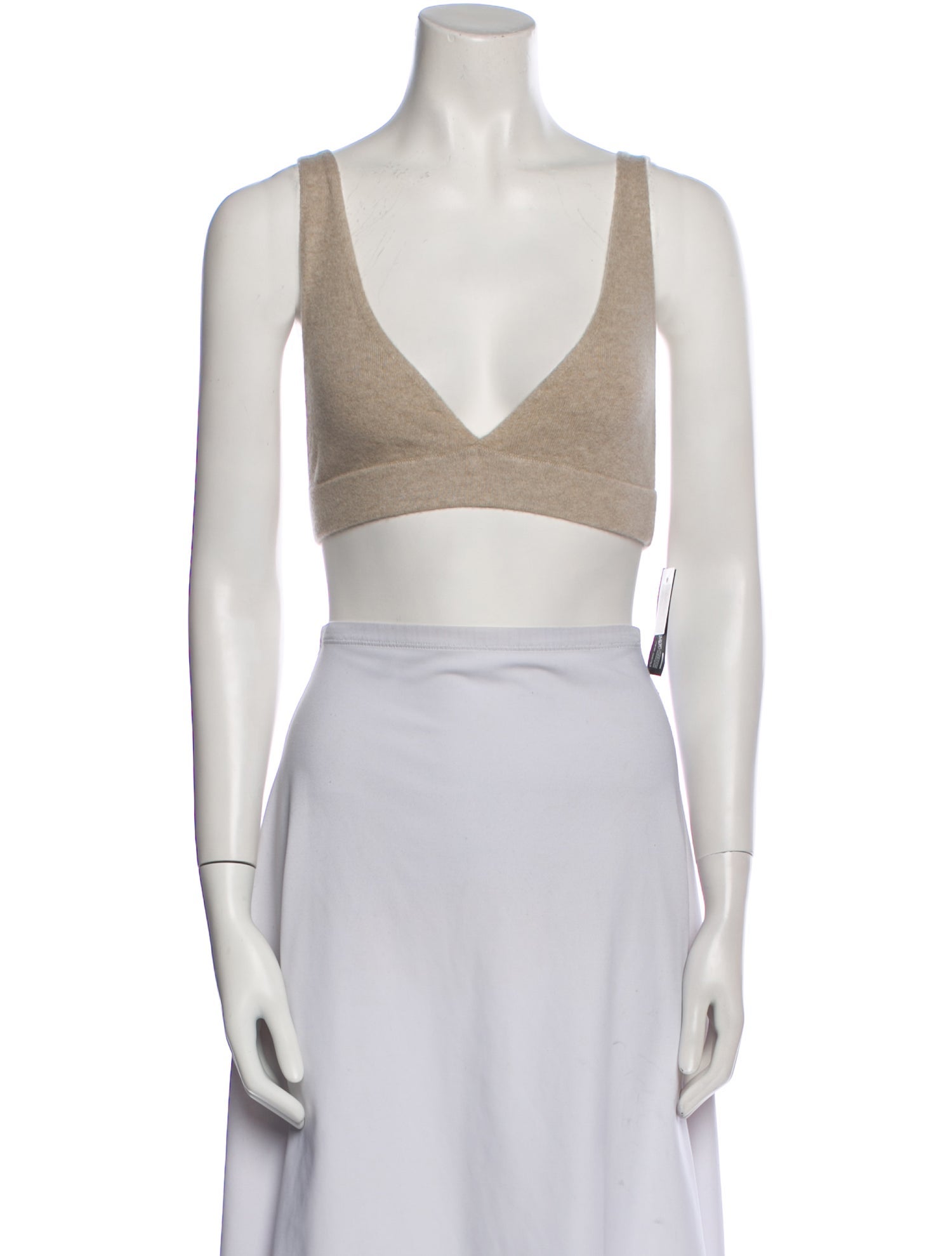 Lisa Yang Cashmere Plunge Neckline Sweater w/ Tags - Neutrals Knitwear ...