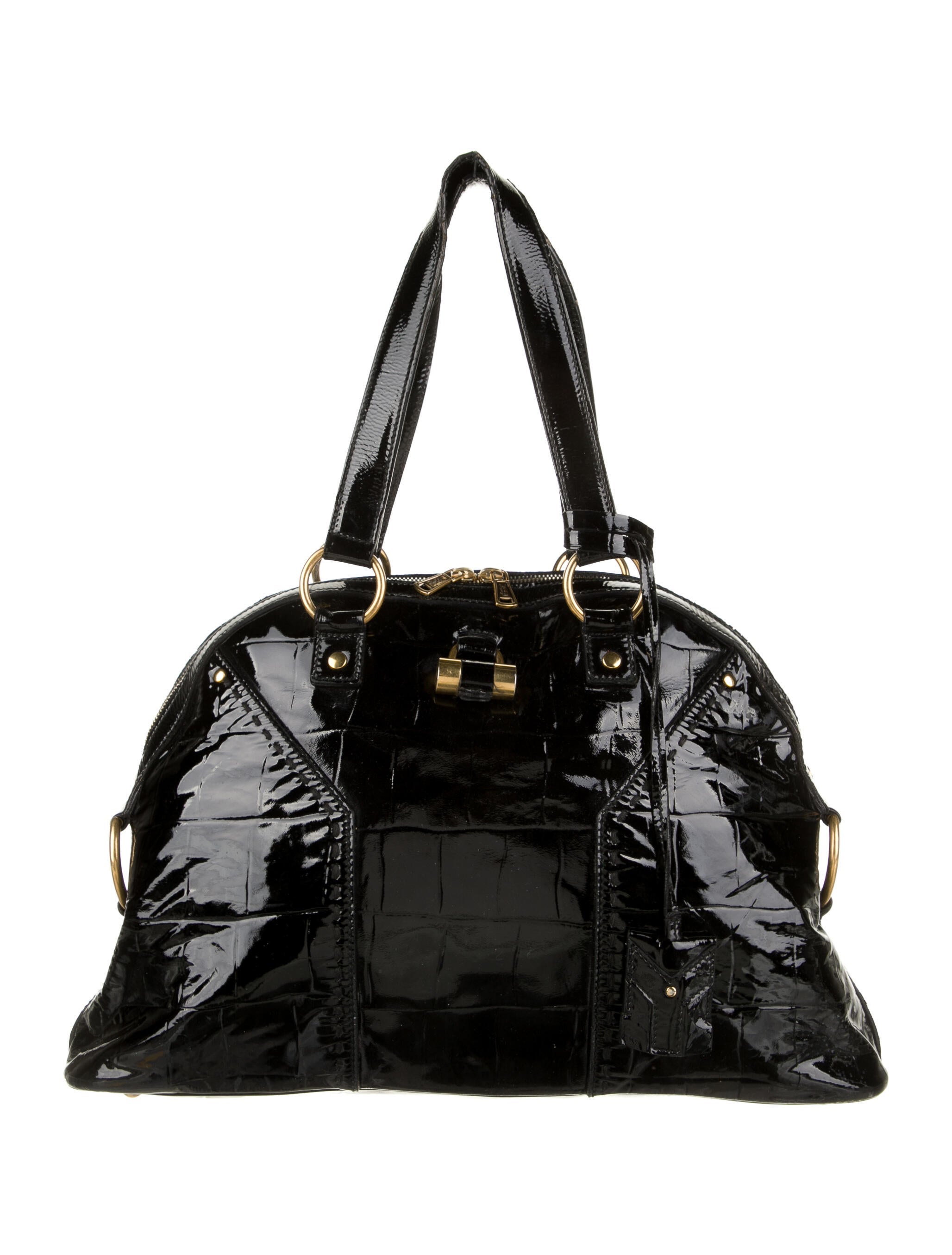 Yves Saint Laurent Rive Gauche Vintage Leather Shoulder Bag - Black ...