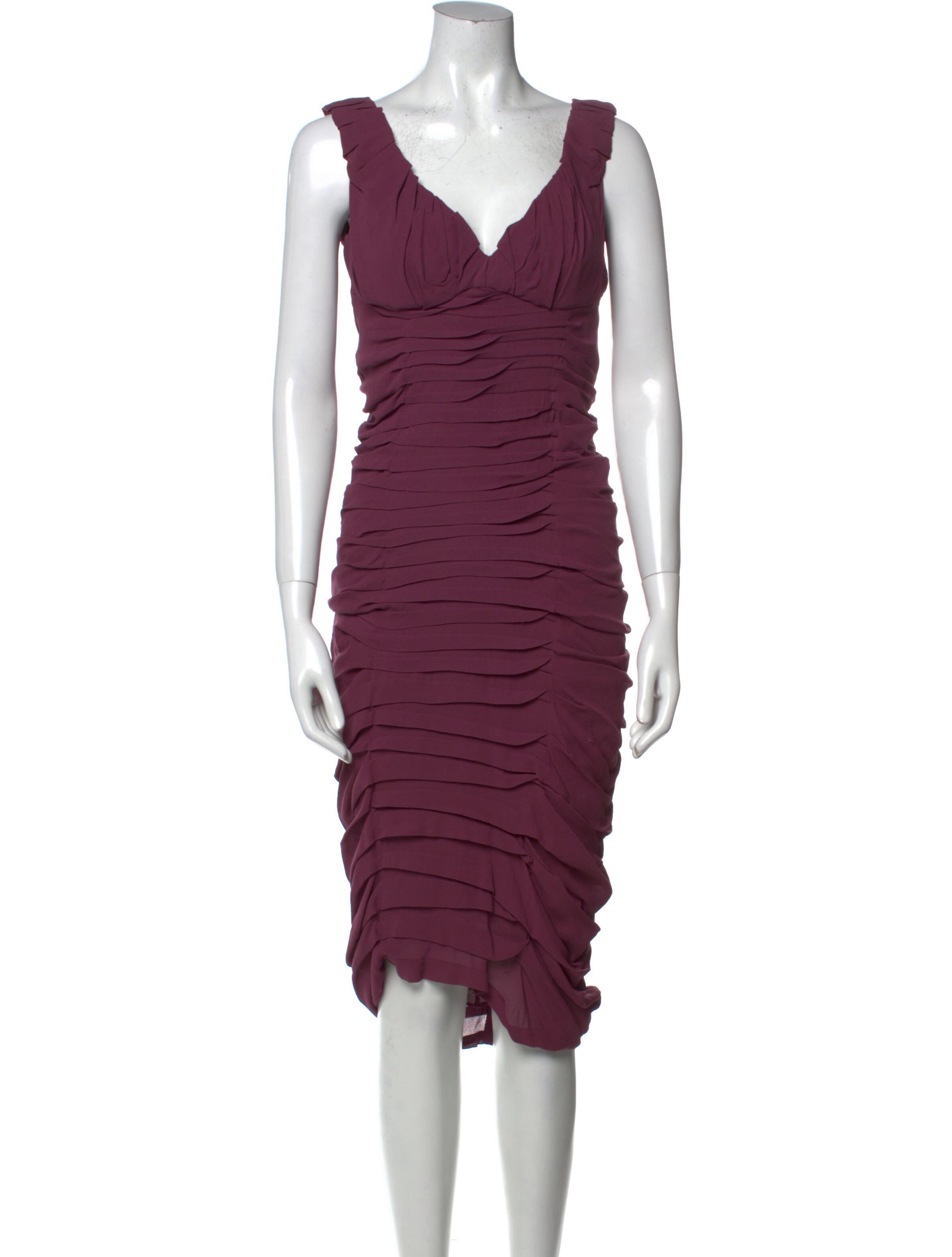 Yves Saint Laurent Rive Gauche Vintage Midi Length Dress - Purple ...