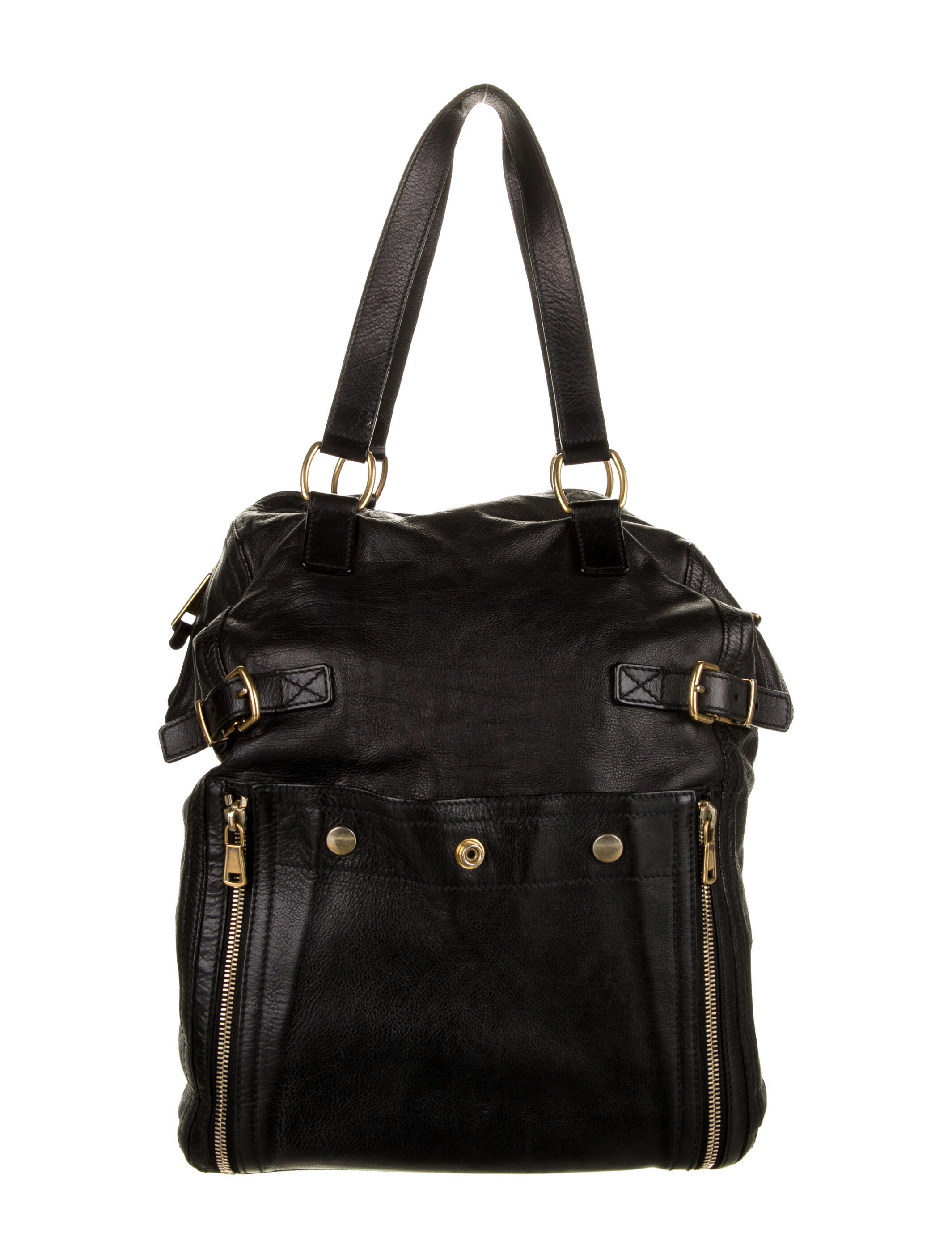 Yves Saint Laurent Rive Gauche Patent Leather Muse Two Handle Bag ...