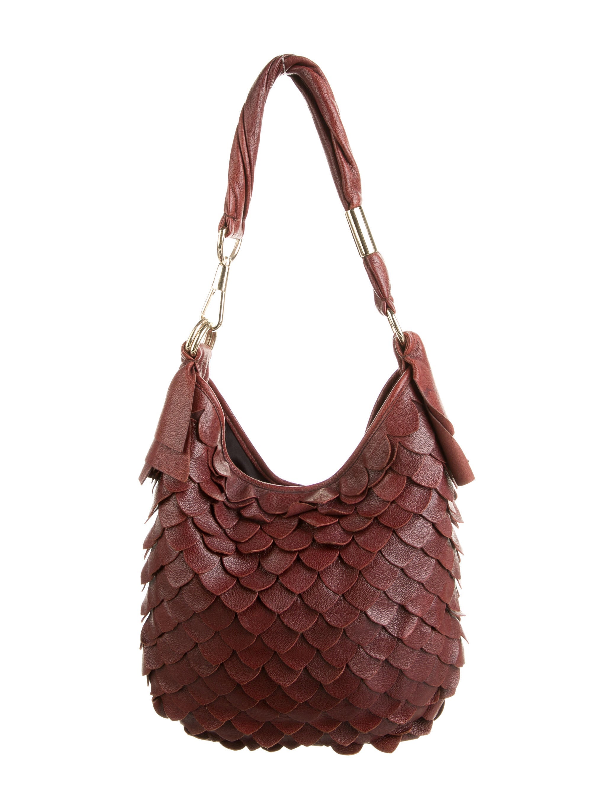 Yves Saint Laurent Rive Gauche Leather Ruffle Embellished Shoulder Bag ...