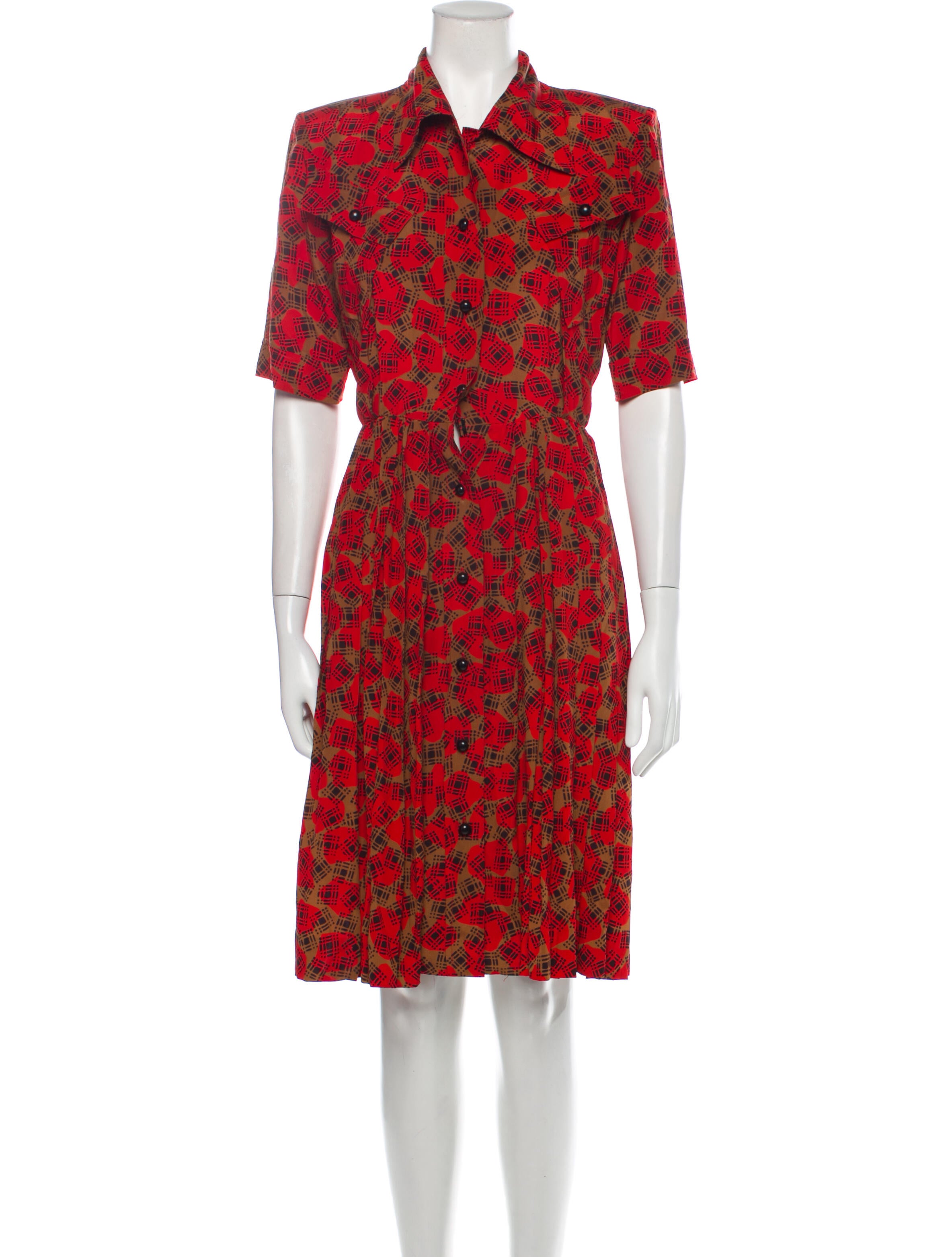 Yves Saint Laurent Rive Gauche Vintage Knee-Length Dress - Red Dresses ...