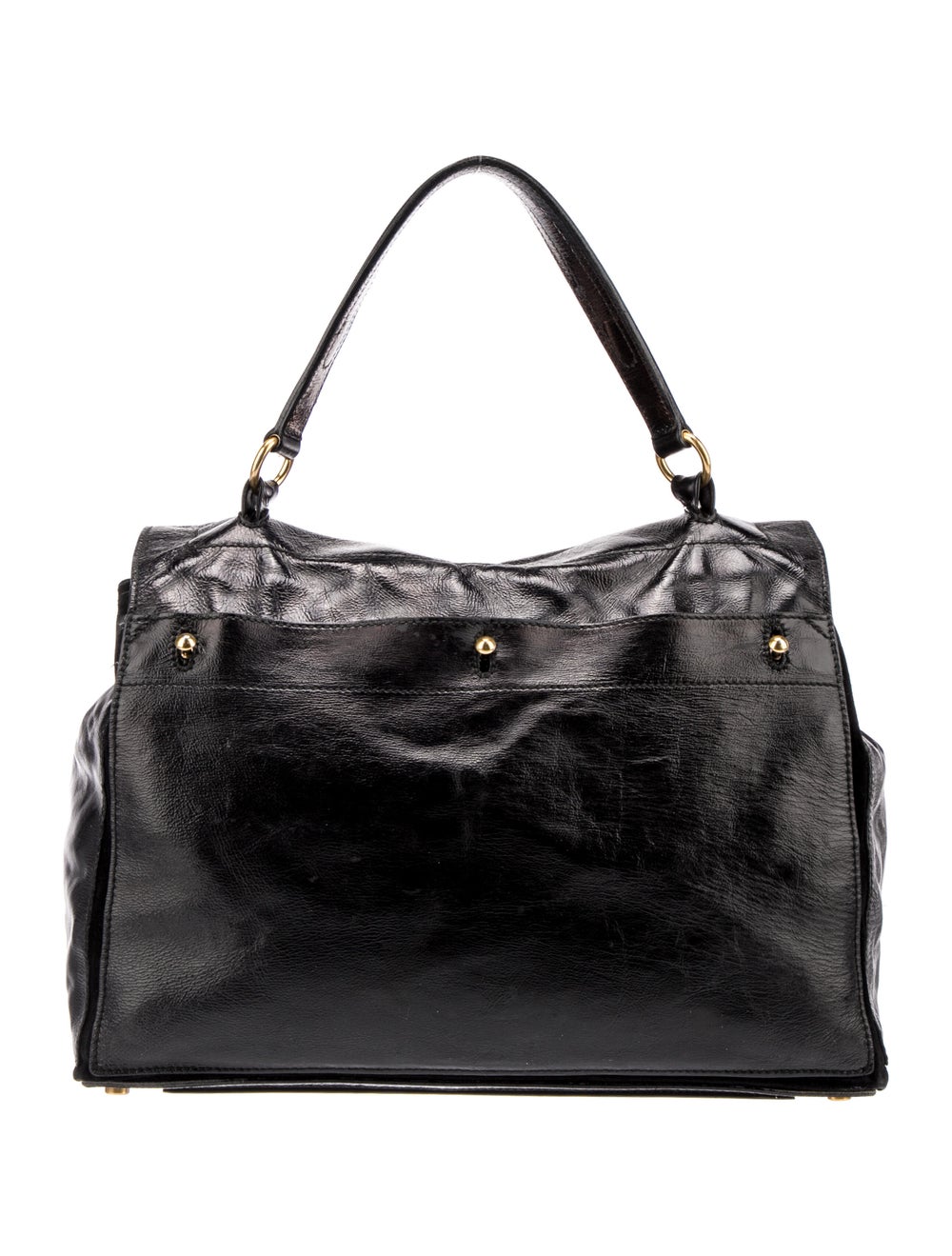 Yves Saint Laurent Rive Gauche Patent Leather Muse Two Handle Bag ...