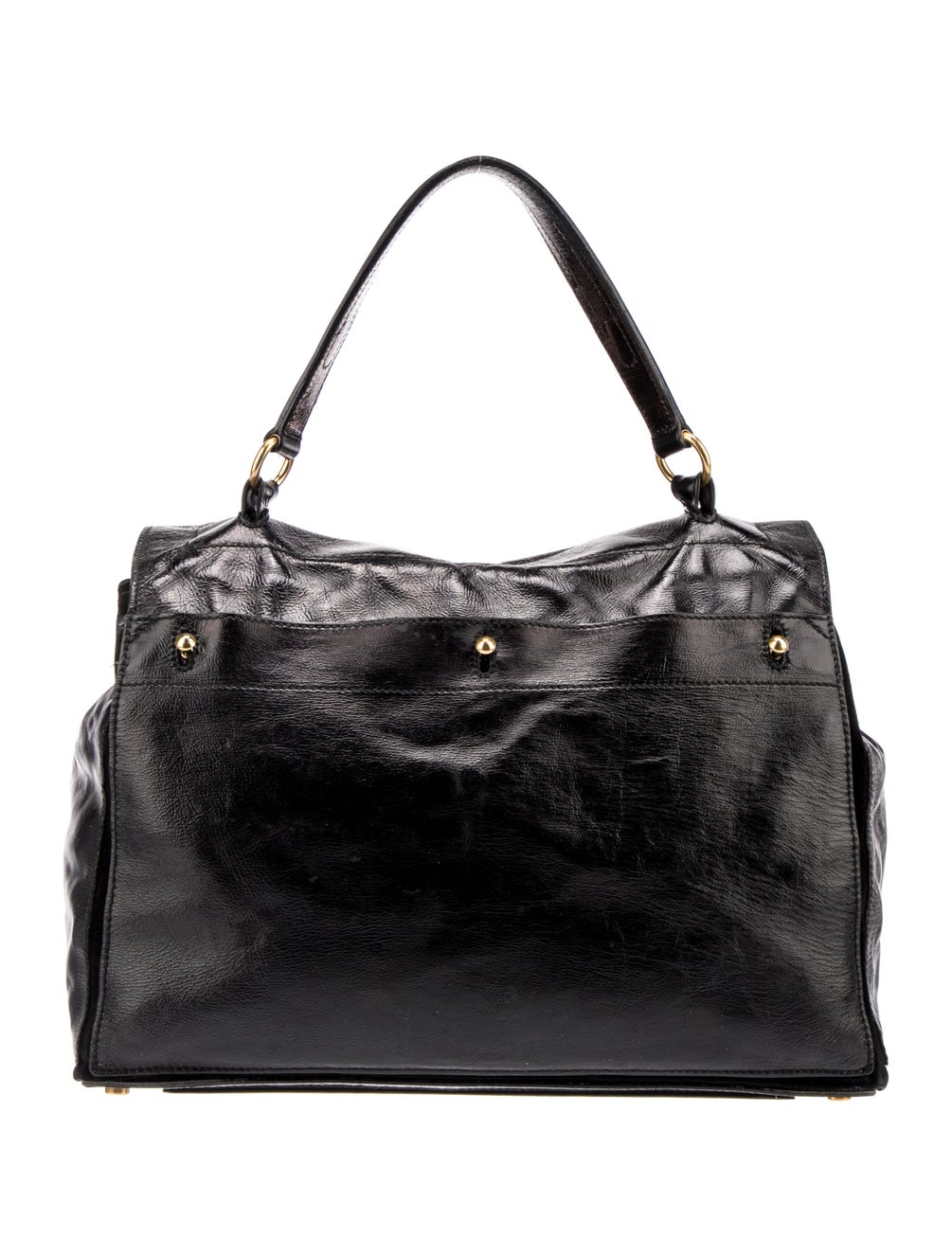 Yves Saint Laurent Rive Gauche Patent Leather Muse Two Handle Bag ...