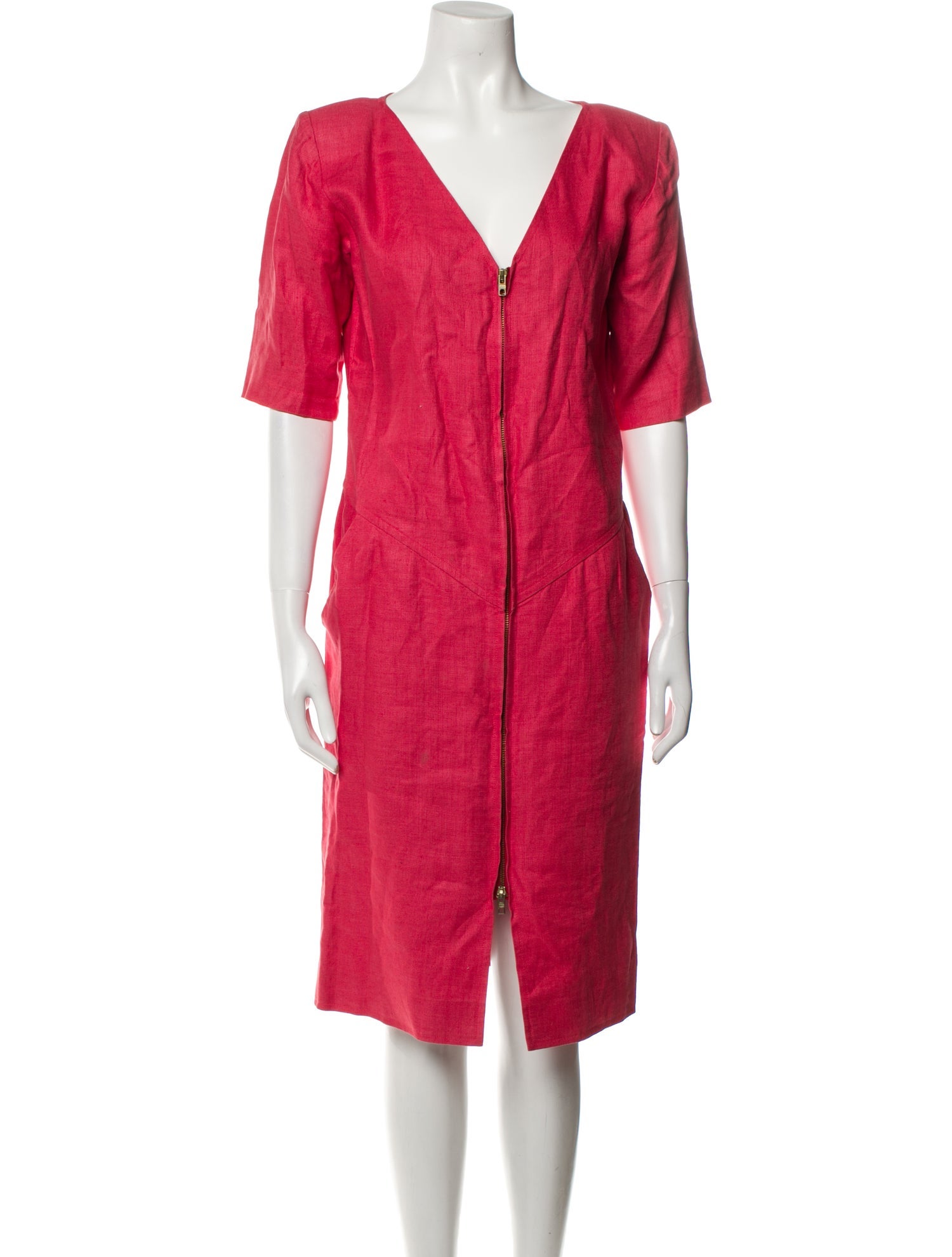 Yves Saint Laurent Rive Gauche Vintage Midi Length Dress - Pink Dresses ...