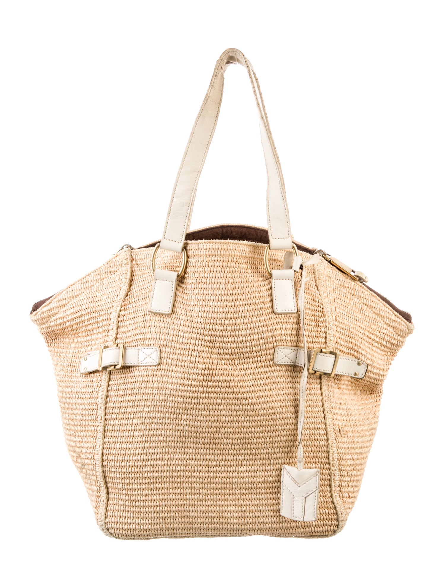 Yves Saint Laurent Rive Gauche Raffia Tote - Neutrals Totes, Handbags ...