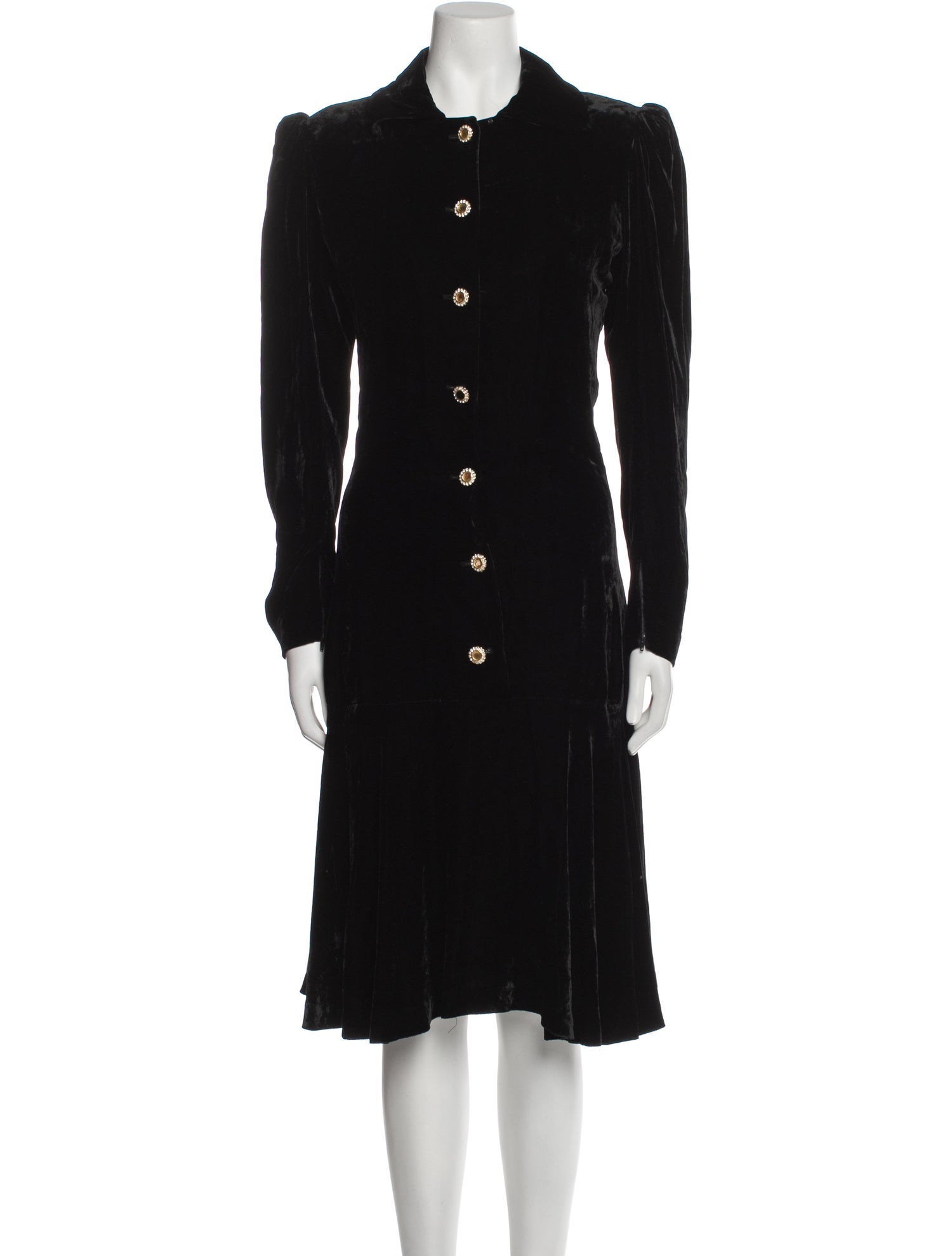 Yves Saint Laurent Rive Gauche Vintage Midi Length Dress - Black ...