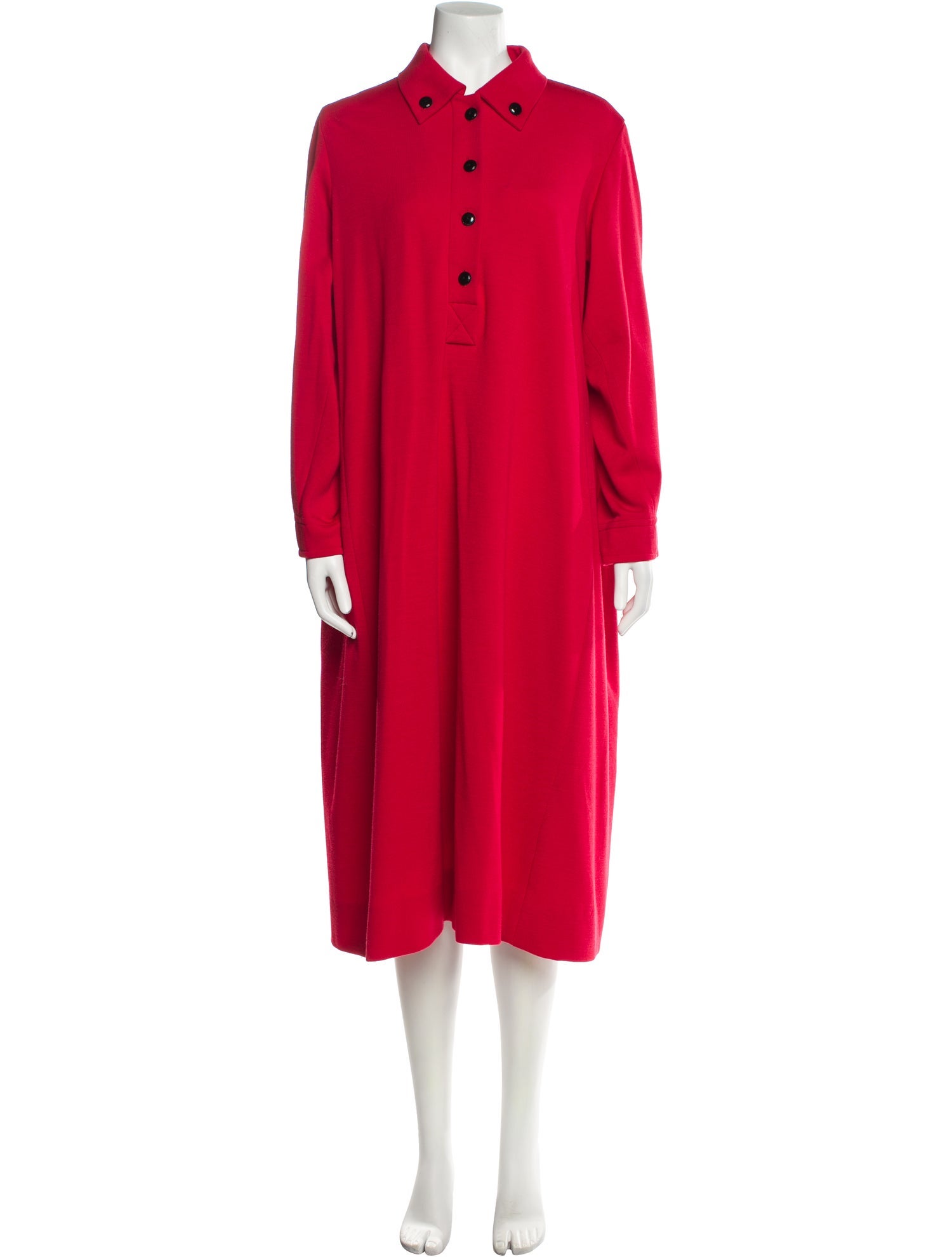 Yves Saint Laurent Rive Gauche Vintage Midi Length Dress - Red Dresses ...