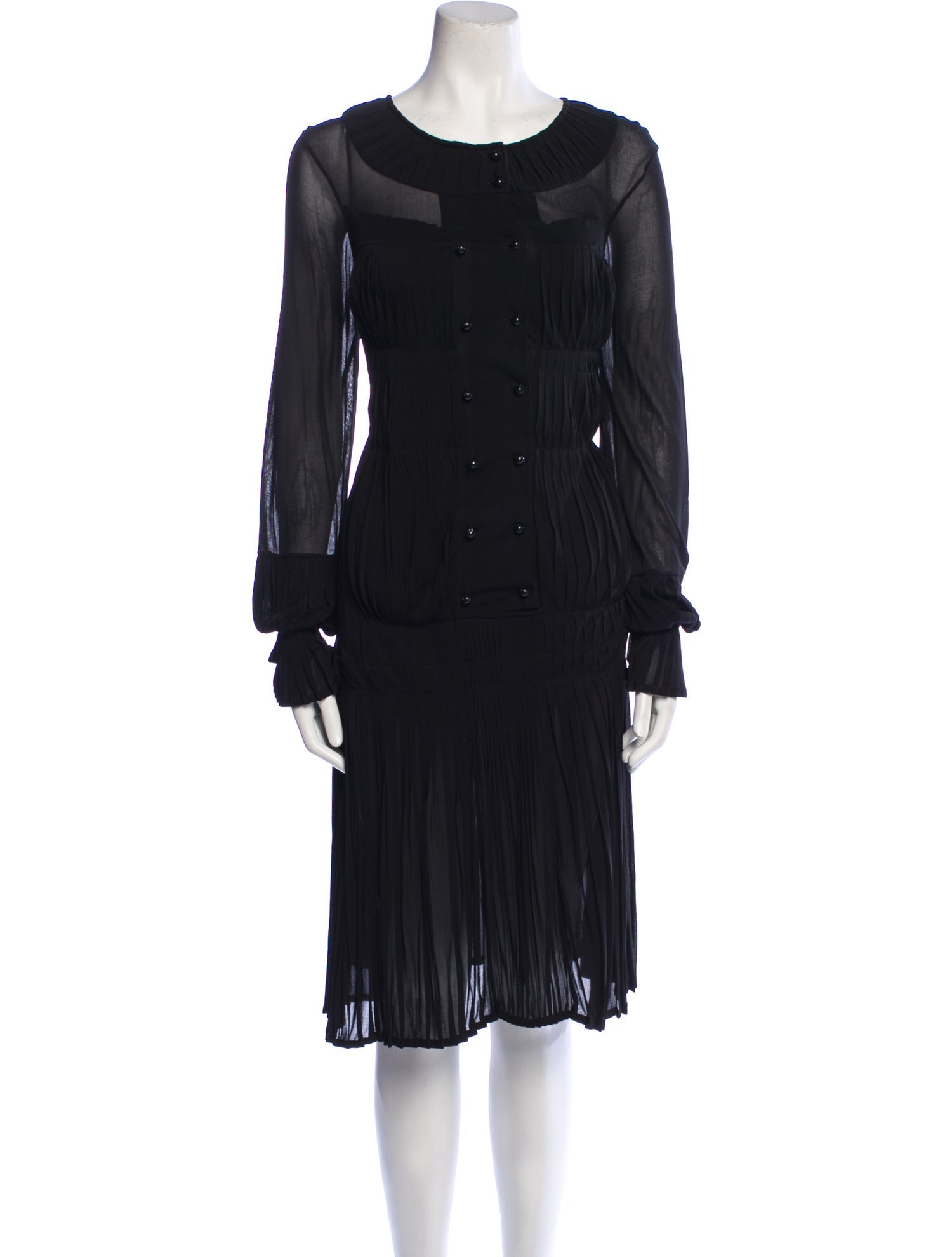 Yves Saint Laurent Rive Gauche Vintage Knee-Length Dress - Black ...
