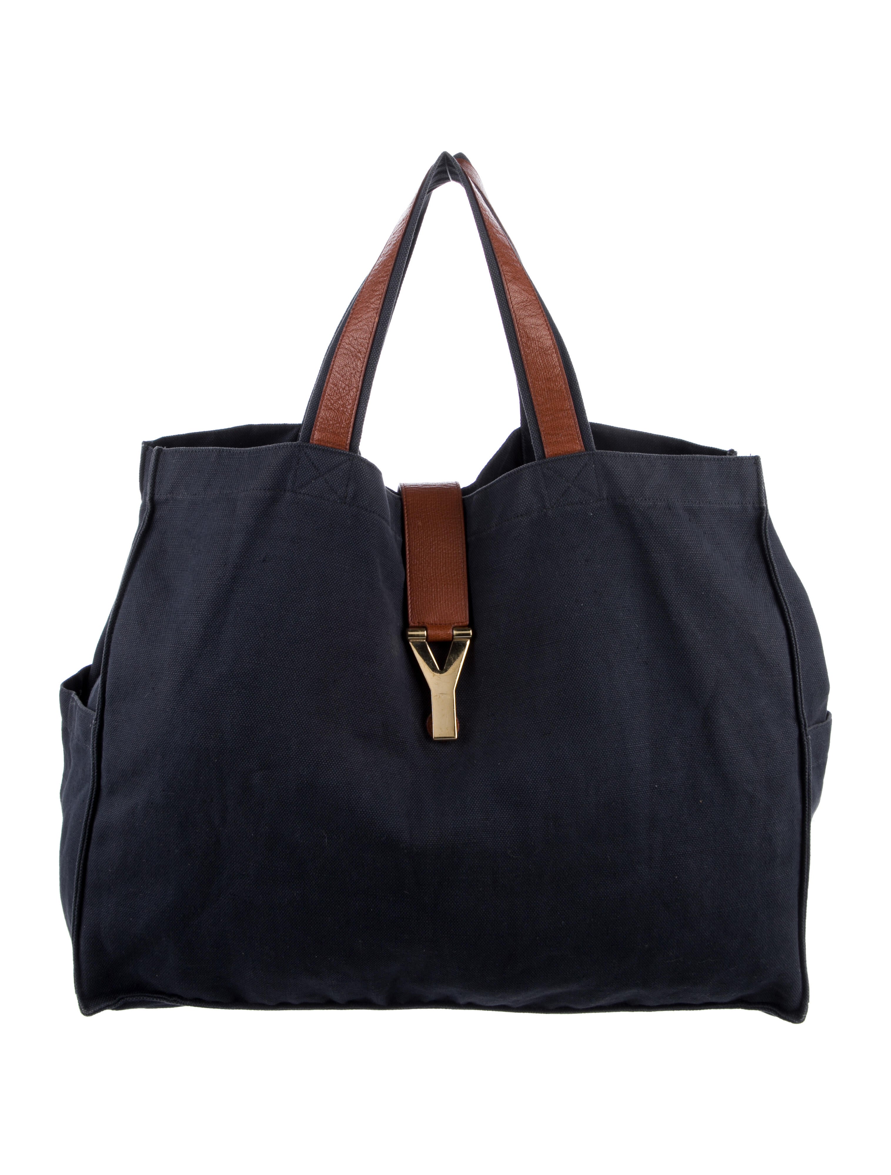 Yves Saint Laurent Canvas Tote Bag - Blue Totes, Bags - YVE176994 | The ...