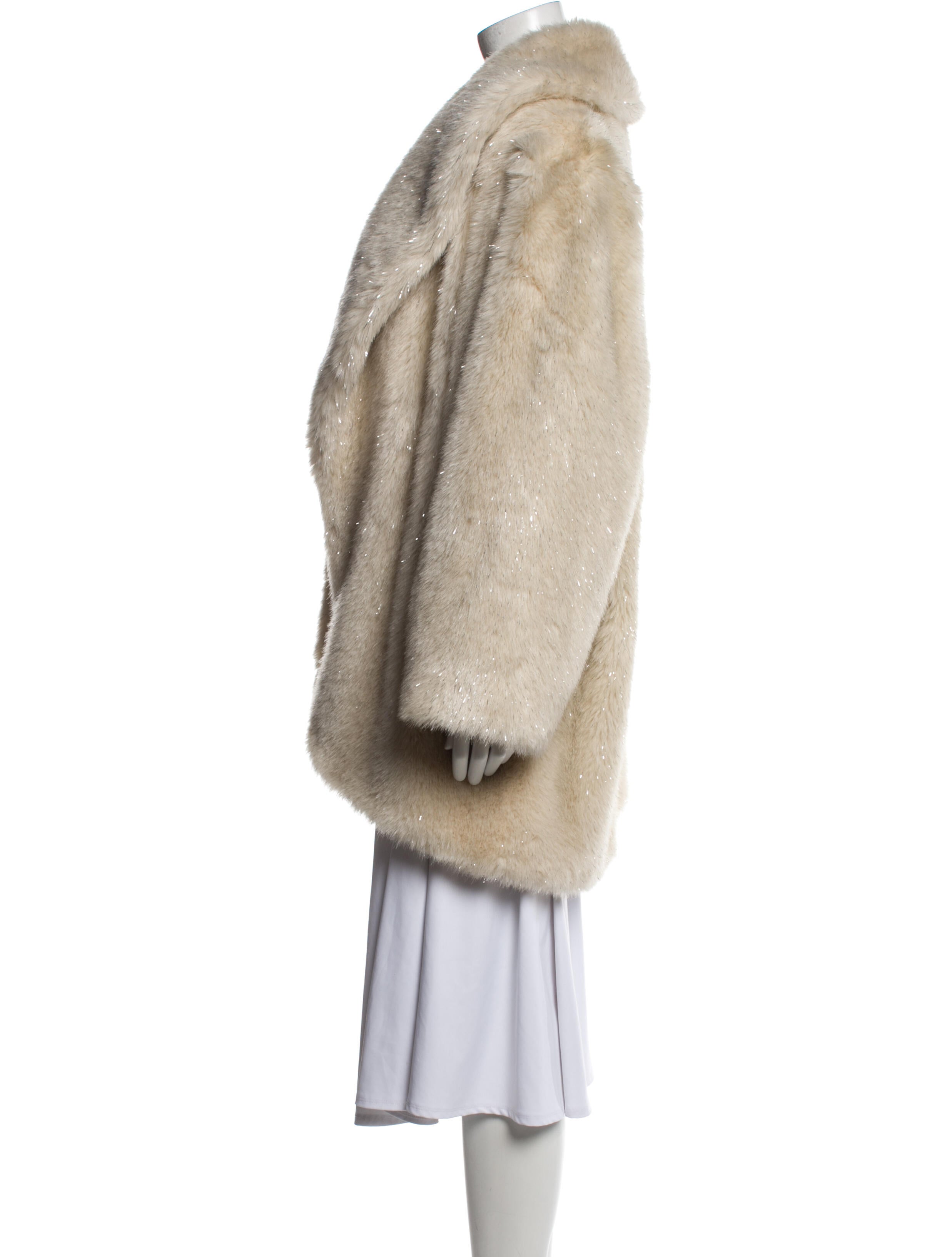 Yves Saint Laurent Vintage 1980's Faux Fur Coat - Metallic Coats ...
