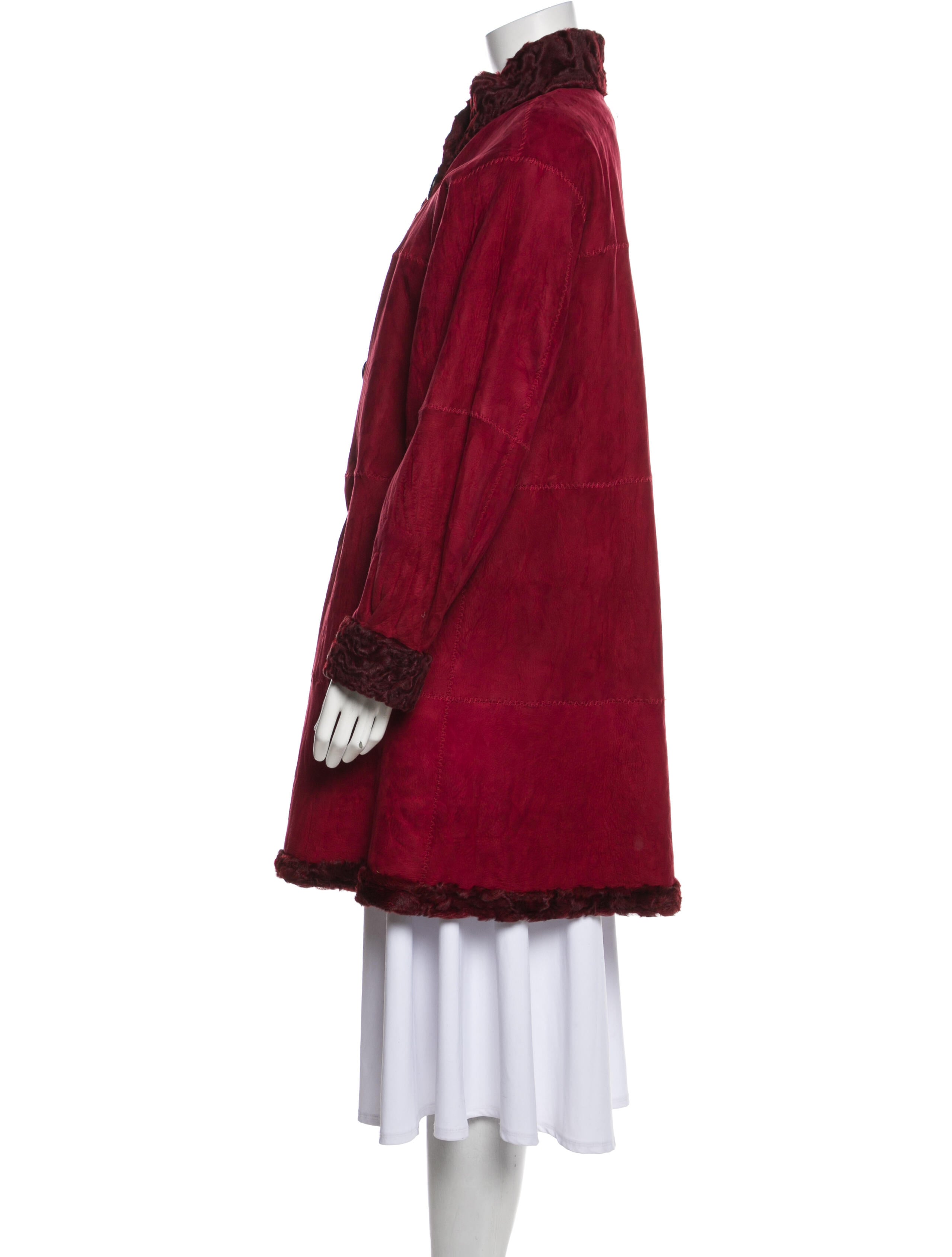 Yves Saint Laurent Vintage 1980's Fur Coat - Burgundy Coats, Clothing ...