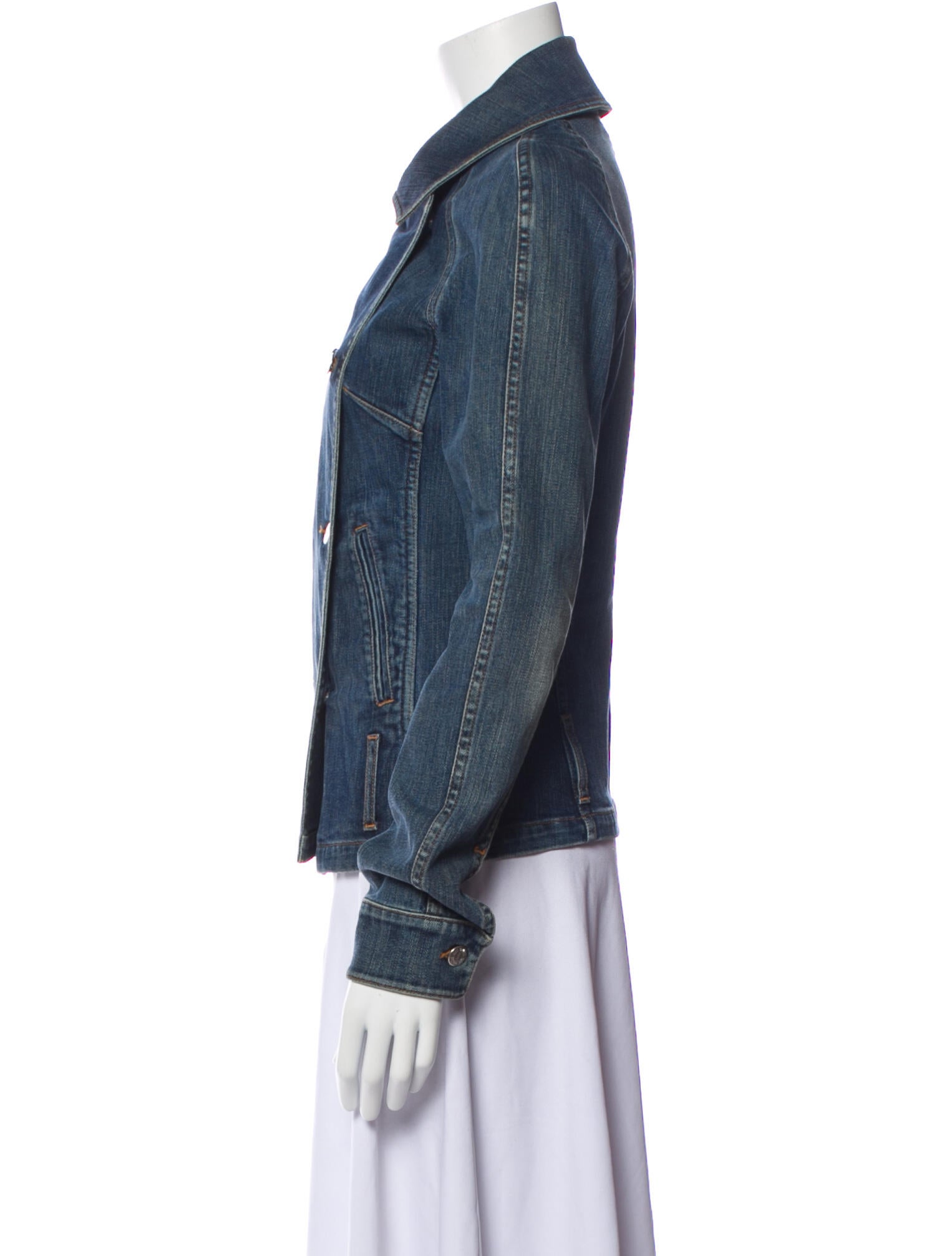 Yves Saint Laurent Denim Zip-Up Jacket - Blue Jackets, Clothing ...